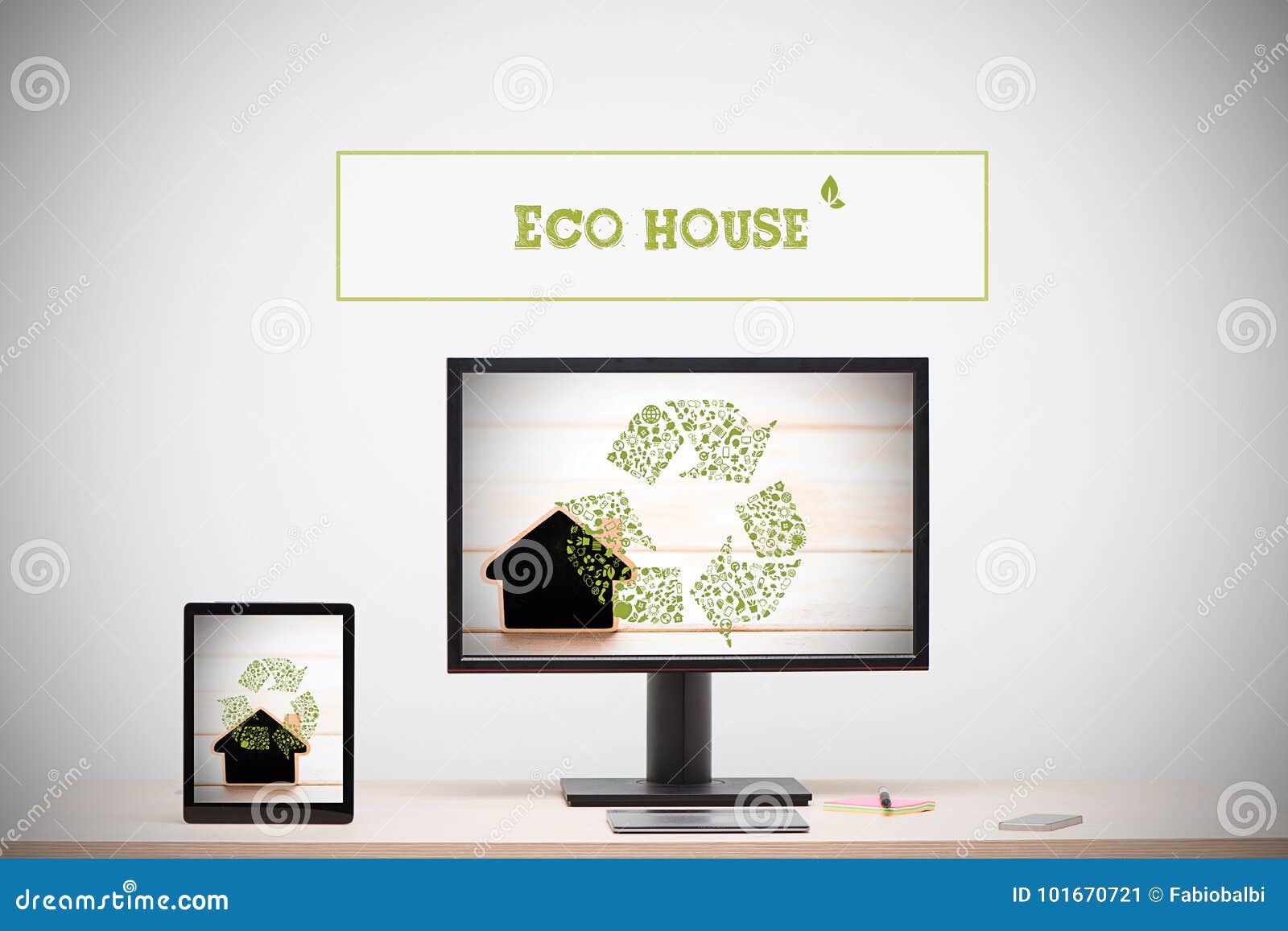 Monitor and Tablet Pc. Recycling Concept Stock Image - Image of ...