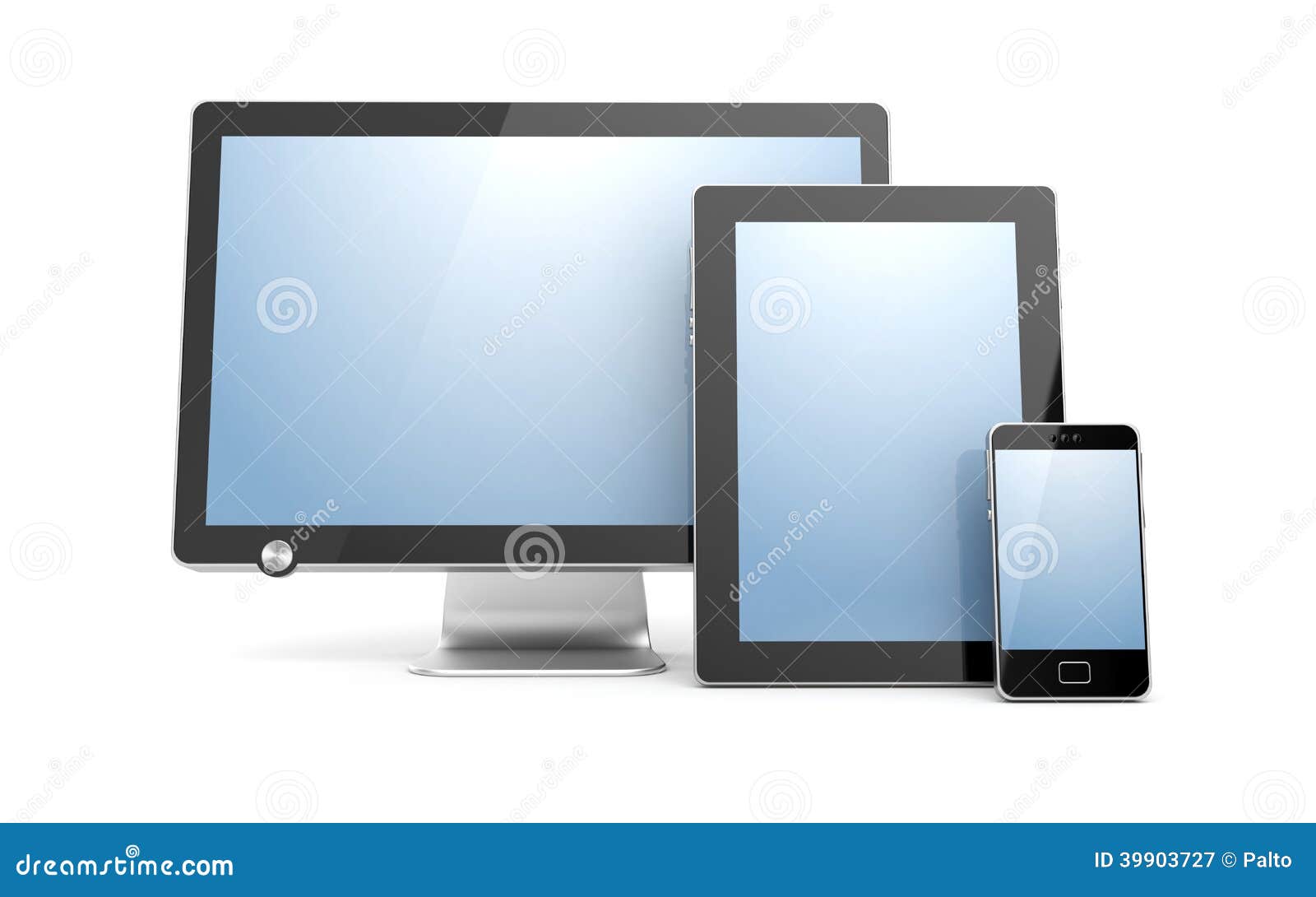 Monitor, Tabletcomputer En Mobiele Telefoon Stock Illustratie ...