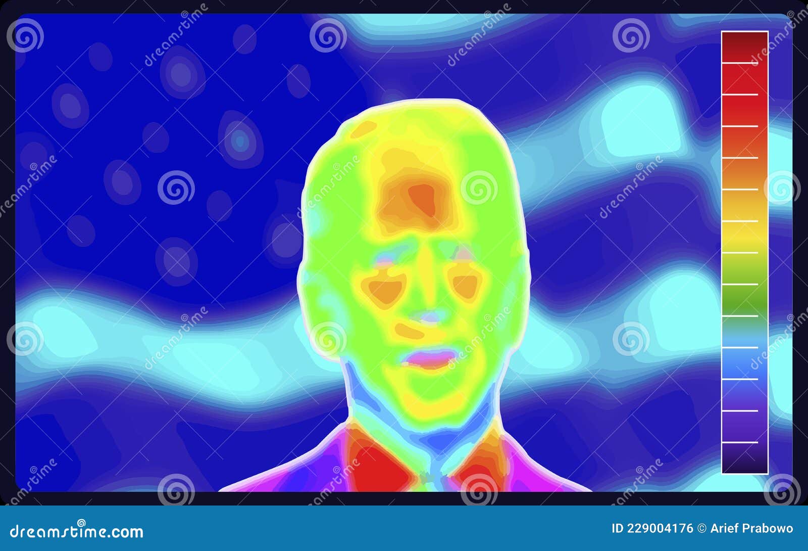 Vector Graphic Of Thermographic Image Of A Man Face Showing Different ...