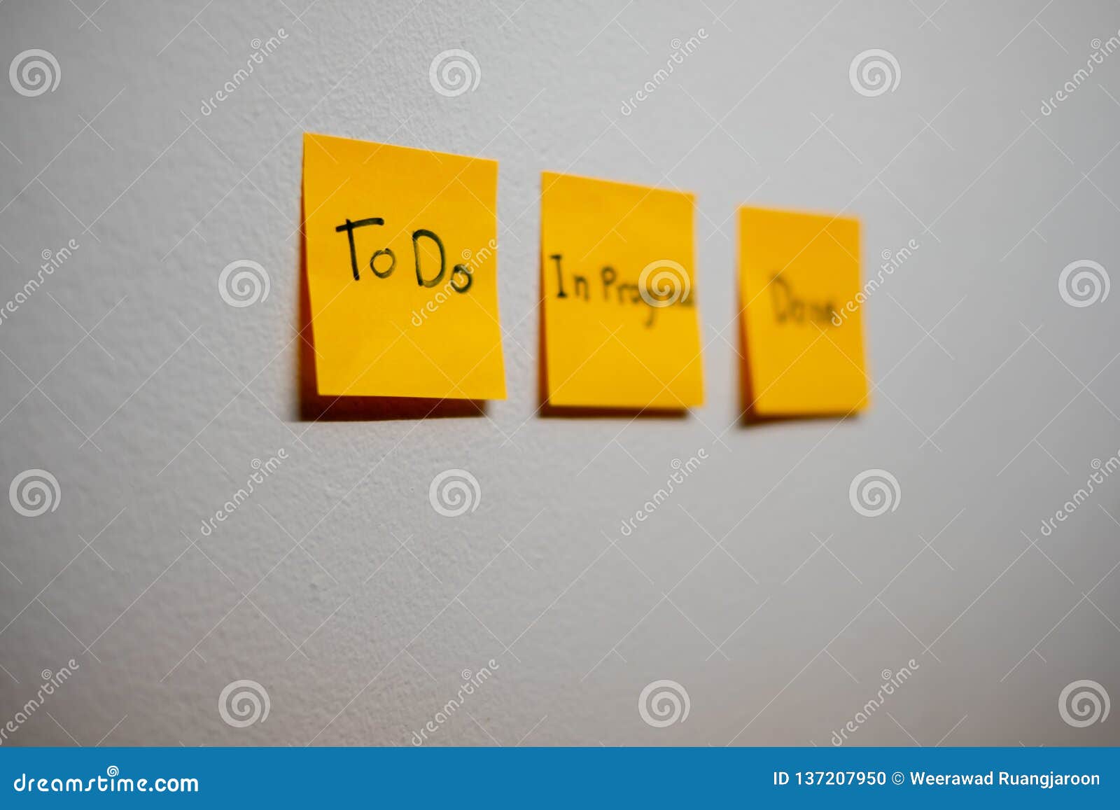 Monitor Task of Work Concept, To Do, in Progress, Done Note Reminder ...