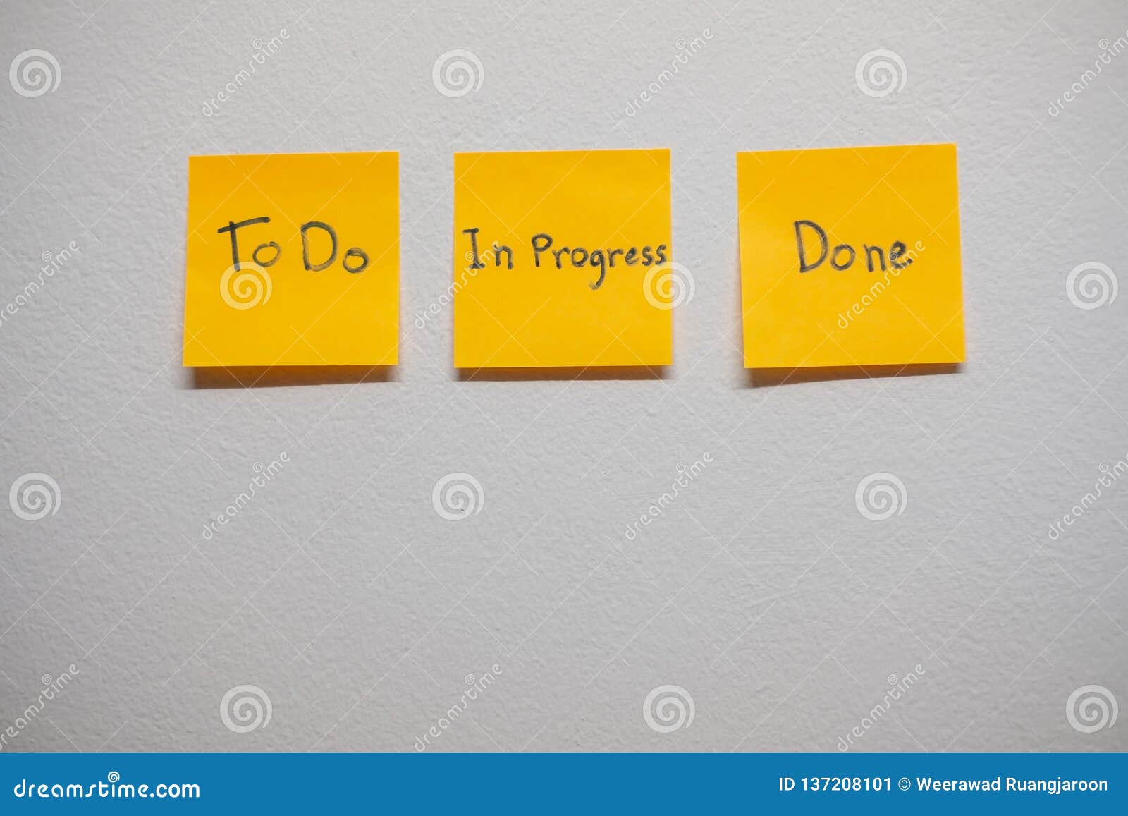 Monitor Task of Work Concept, To Do, in Progress, Done Note Reminder ...