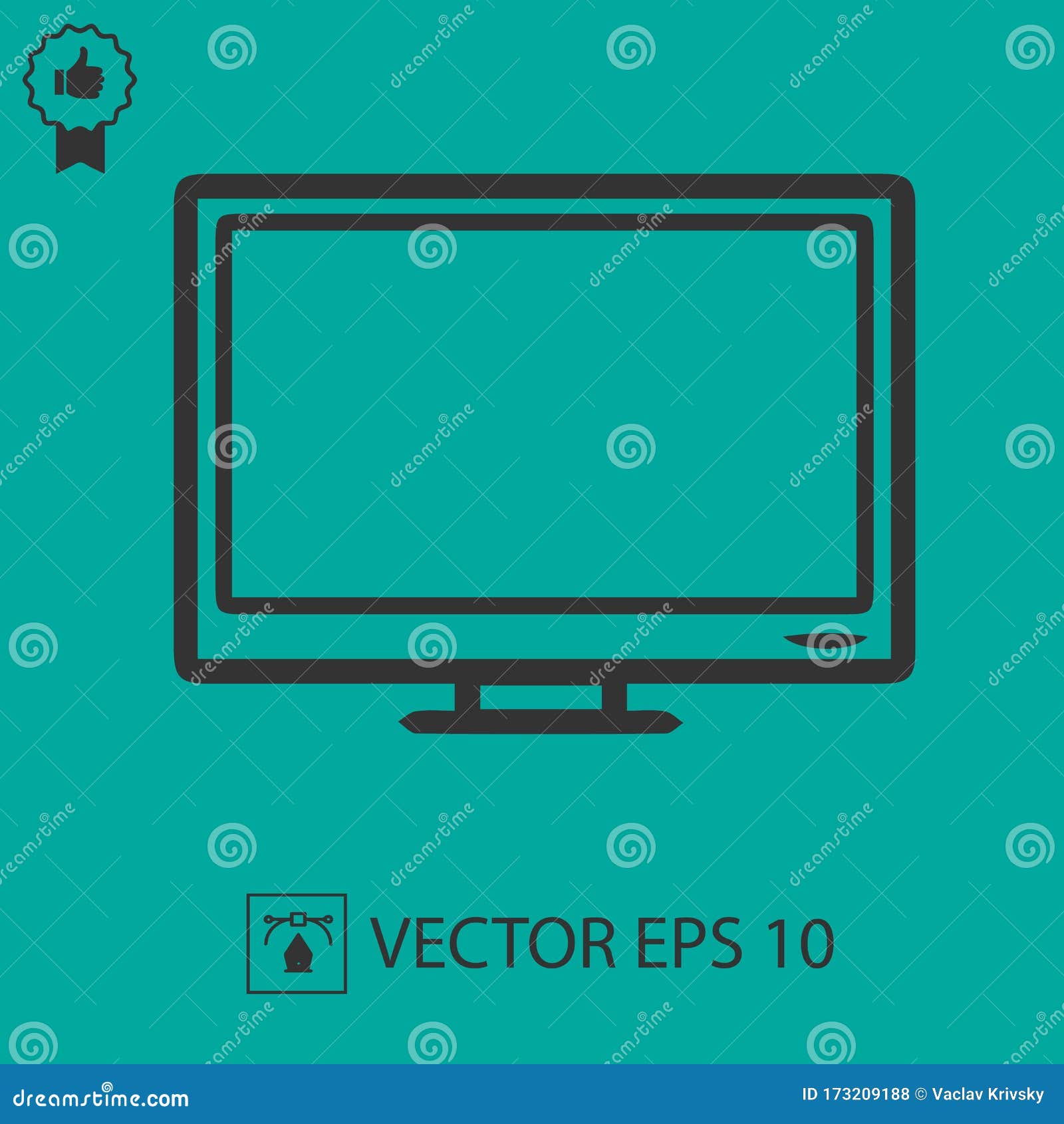 Monitor Tv Screen Vector Icon Eps 10 Stock Vector - Illustration of ...