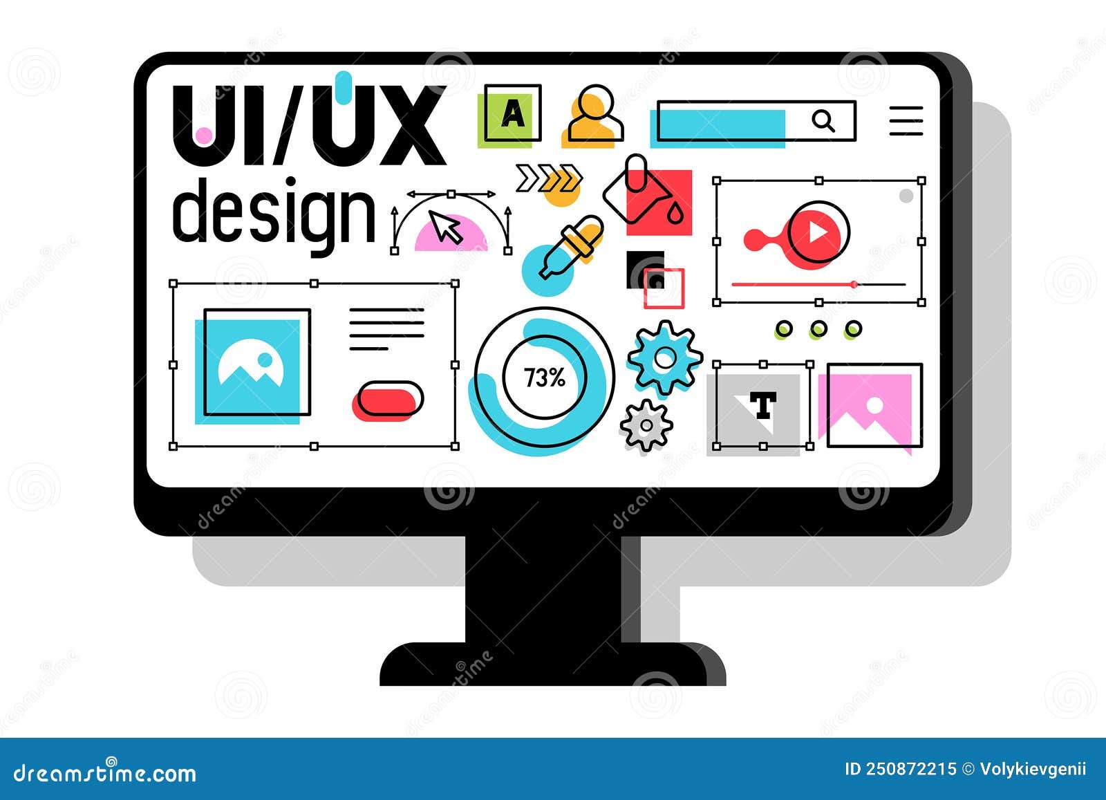 Monitor with UI-UX Development Design Concept Stock Vector ... Monitor with UI-UX Development Design Concept Stock Vector ...