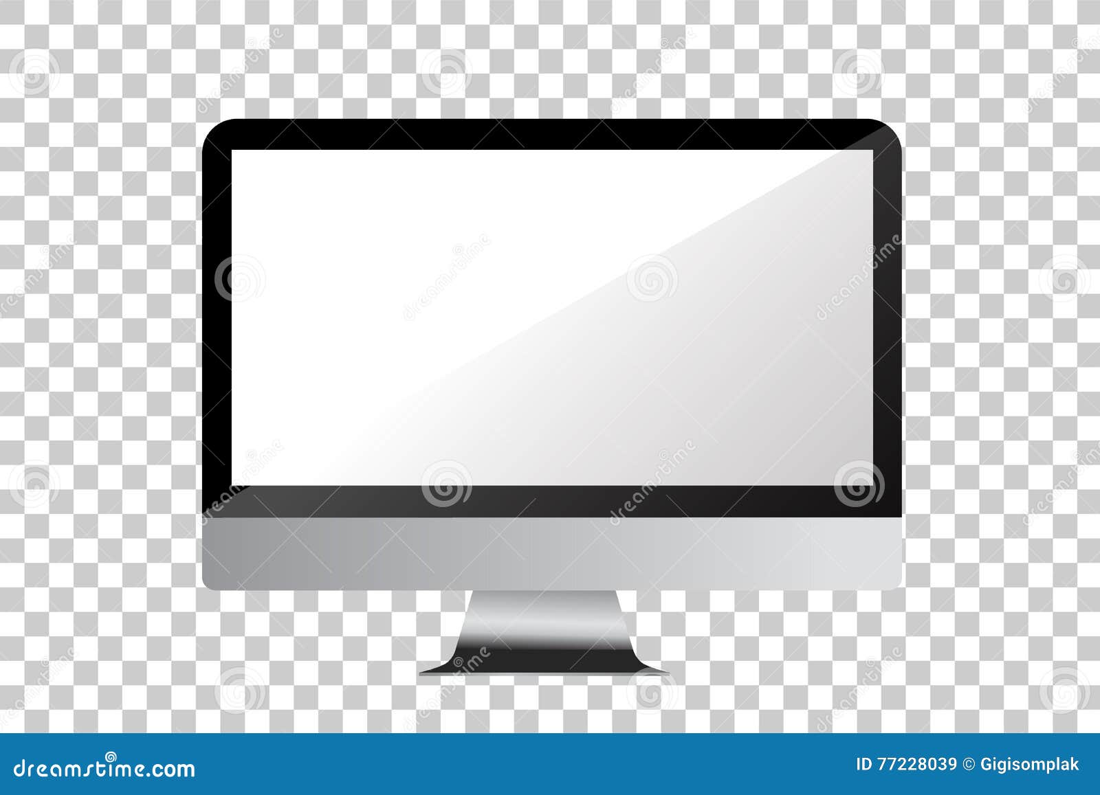 Monitor Vazio Simples Do Computador, No Fundo Transparente Do Efeito ...