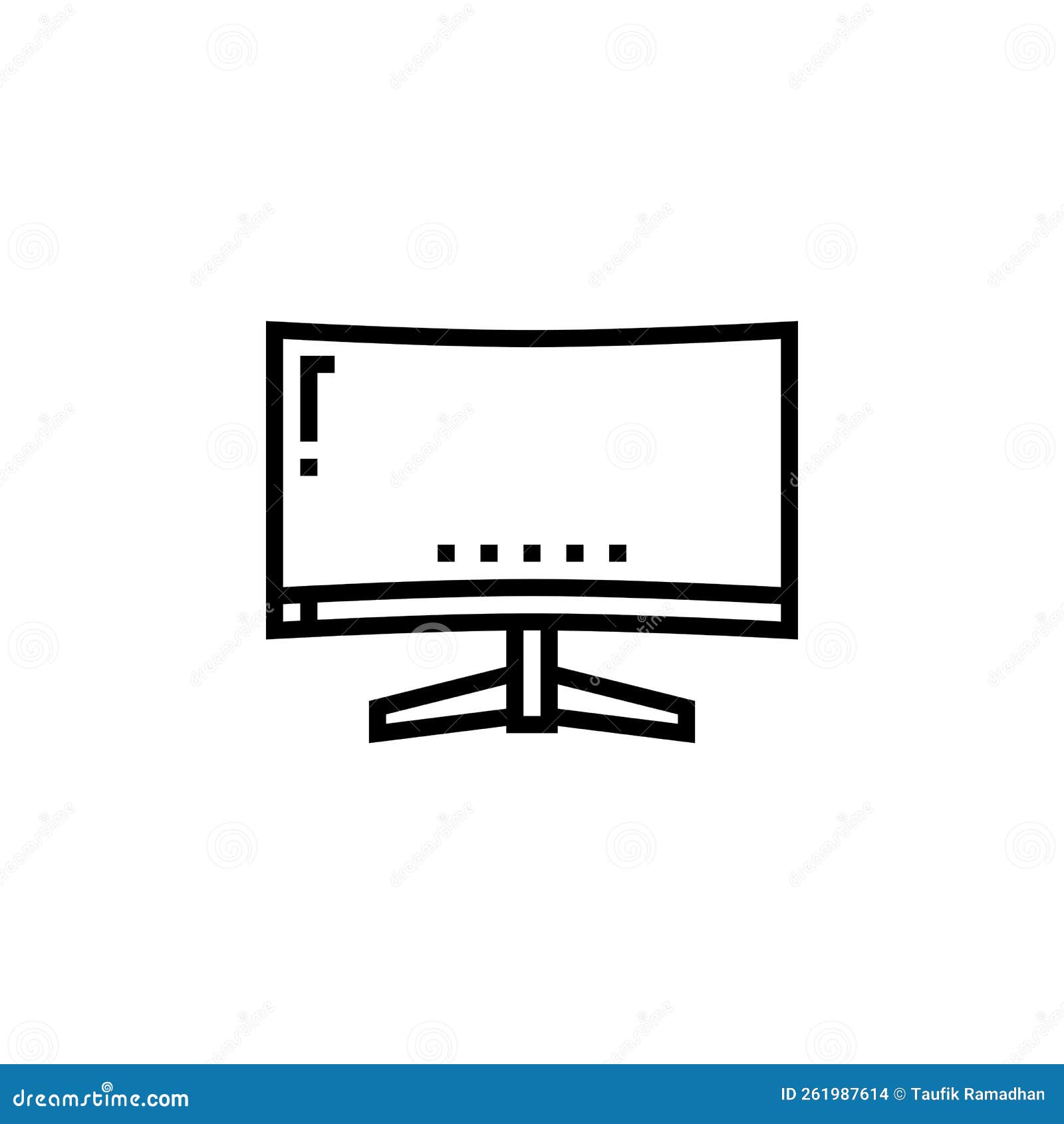 Monitor Vector Icon Computer Component Icon Outline Style Perfect Use