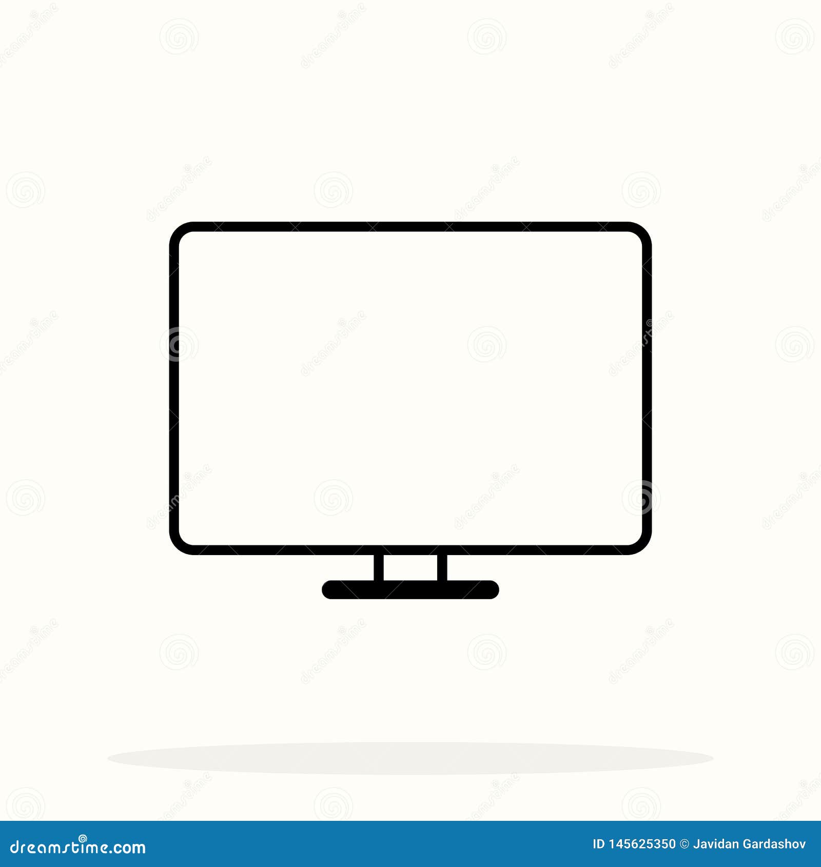 Monitor Vector Icon Pc Icon. Desktop Computer Sign. Display Symbol for ...
