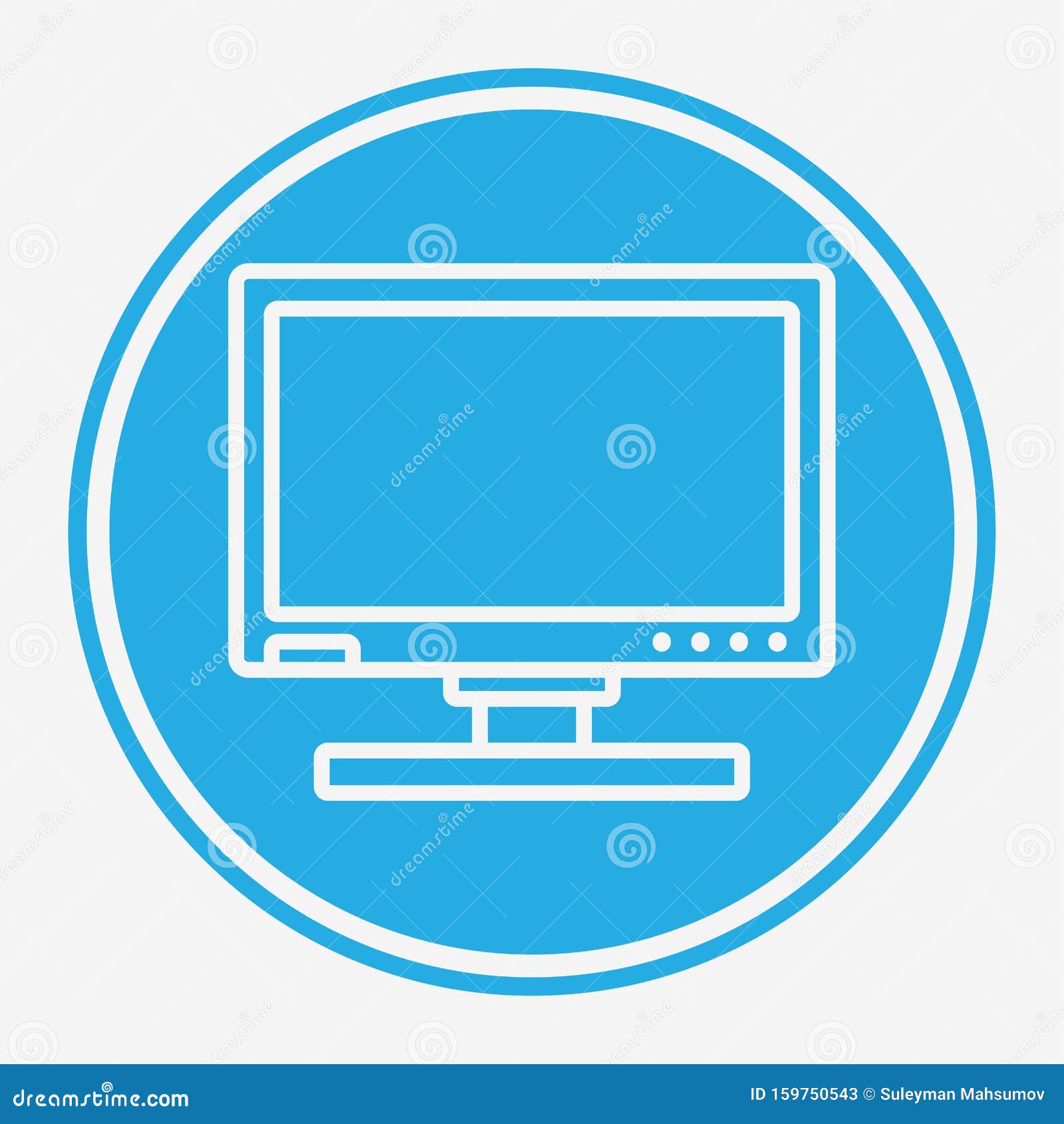 Monitor Vector Icon Sign Symbol Stock Illustration - Illustration of ...