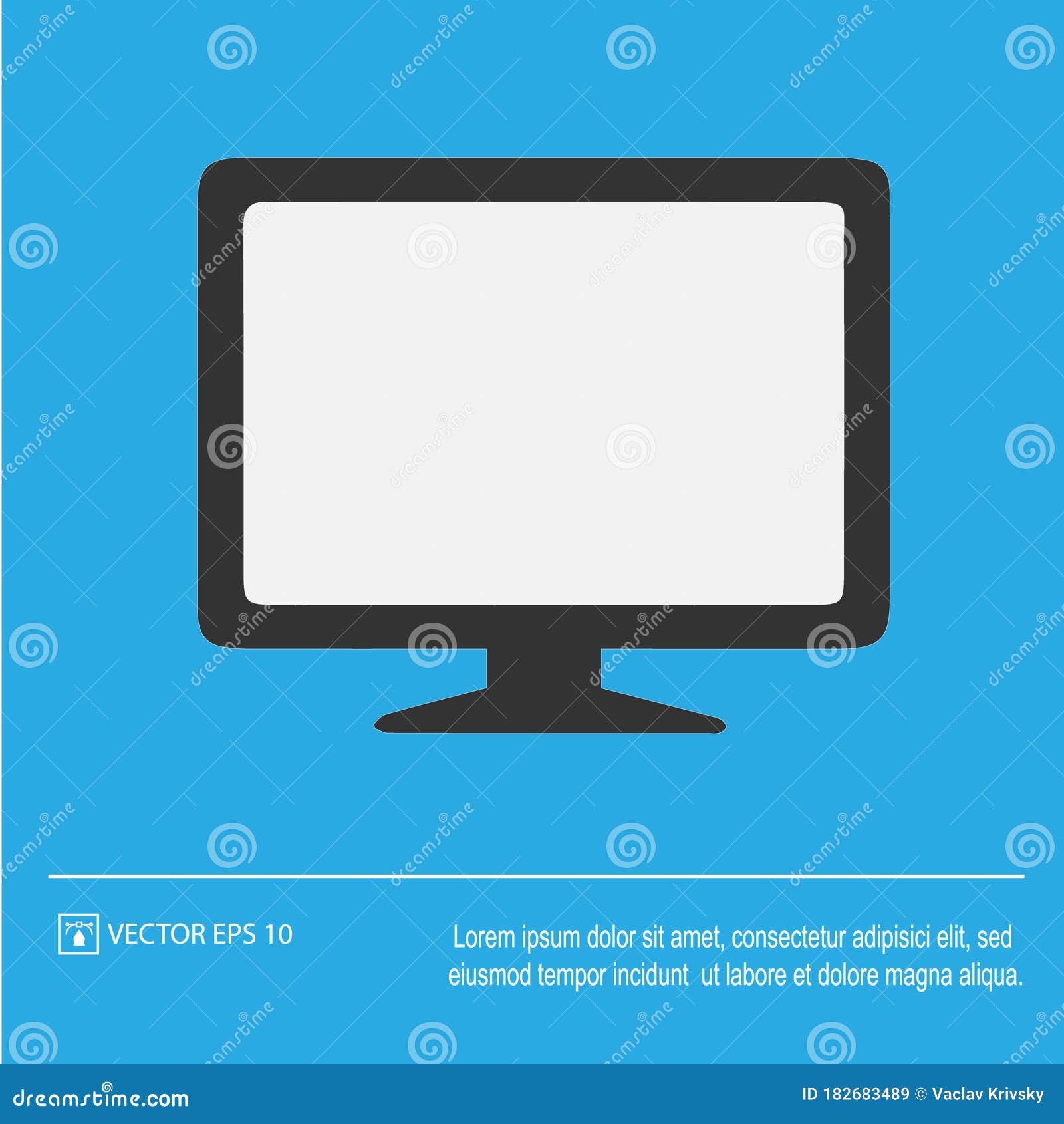 Monitor Vector Icon. TV Symbol Stock Vector - Illustration of desktop ...
