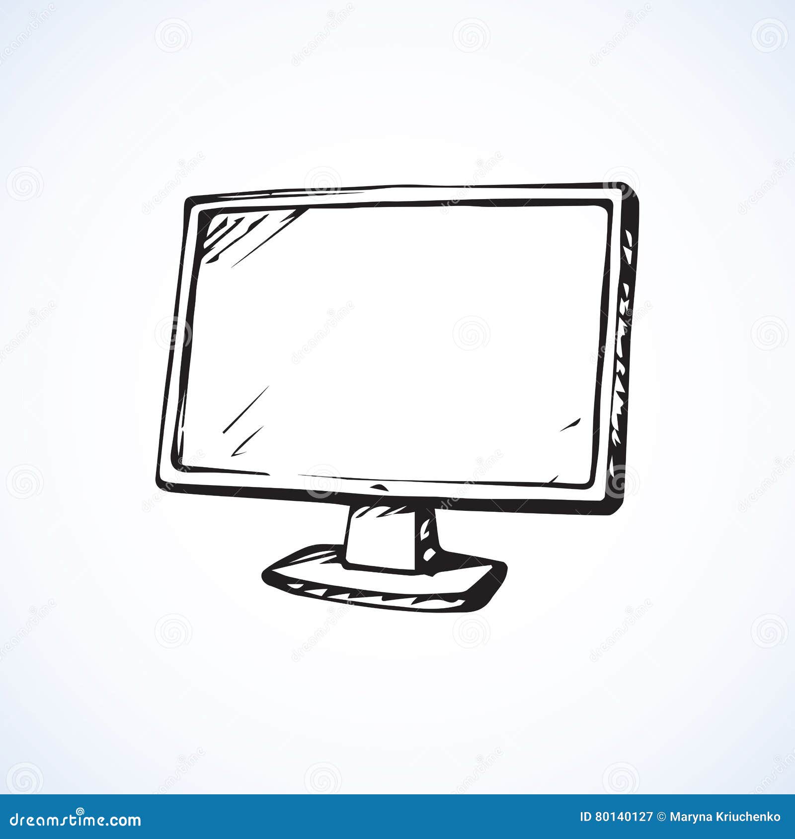 Monitor Vector tekening vector illustratie. Illustration of tekening ...