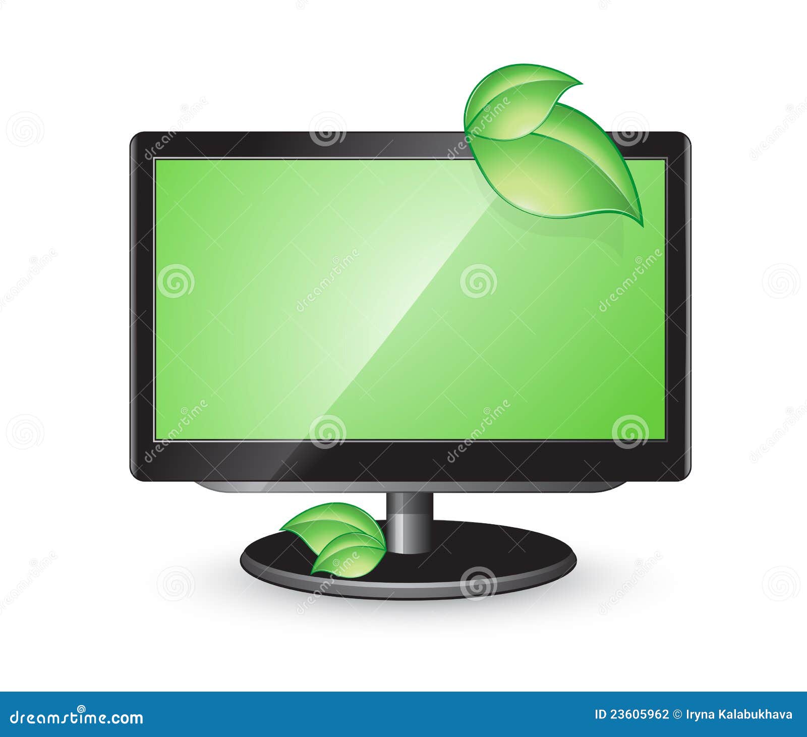 Monitor verde ilustração do vetor. Ilustração de nave - 23605962