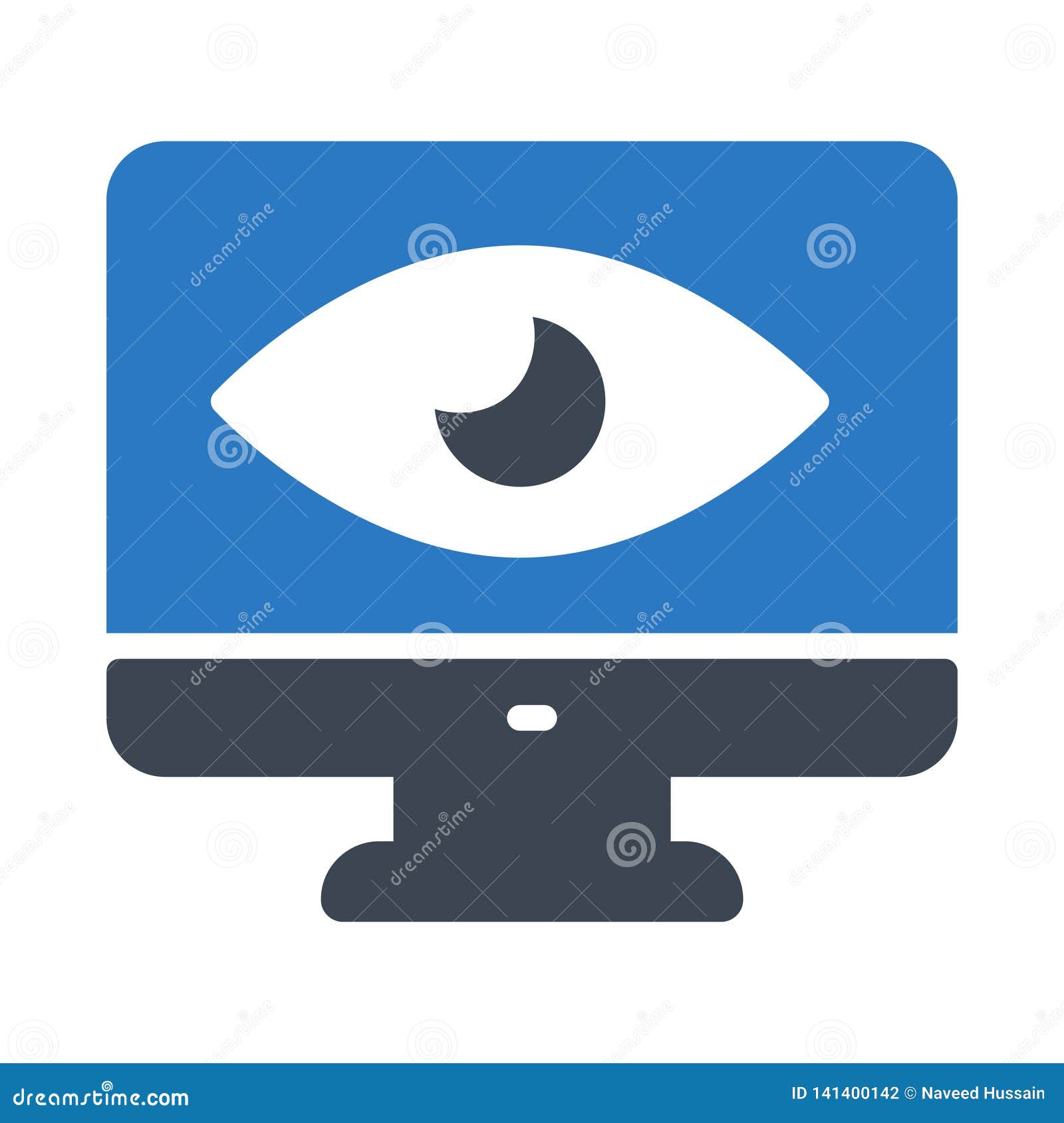 Monitor View Glyph Color Flat Vector Icon Stock Vector - Illustration ...