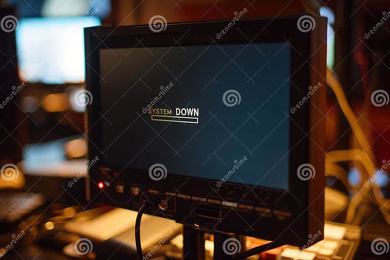 Monitor Warning: System Shutdown in Progress. Stock Illustration - Illustration of display ...