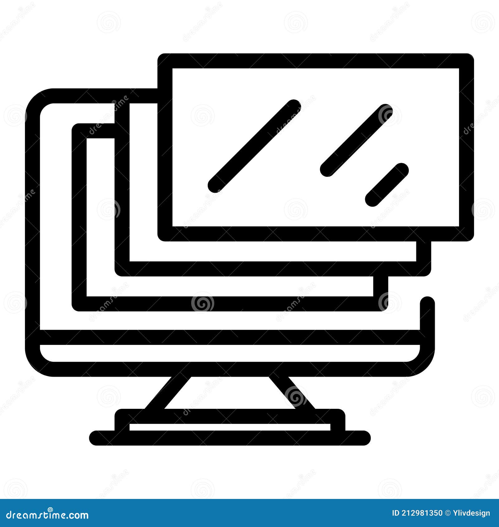 Monitor Web Interface Icon, Outline Style Stock Vector - Illustration ...