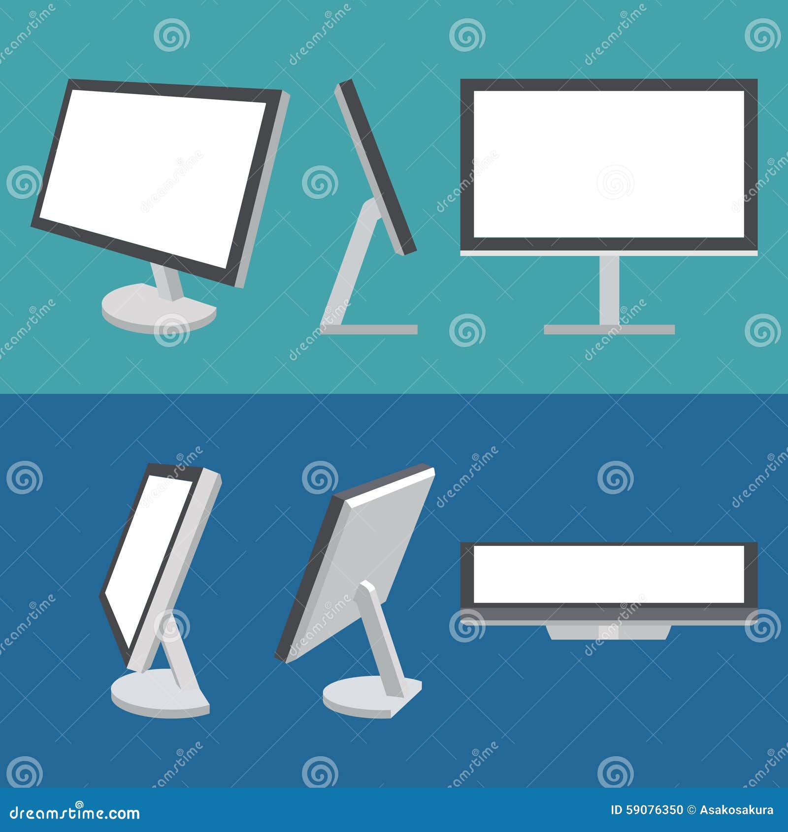 Monitor Web Vector Icons Set Stock Vector - Illustration of business ...