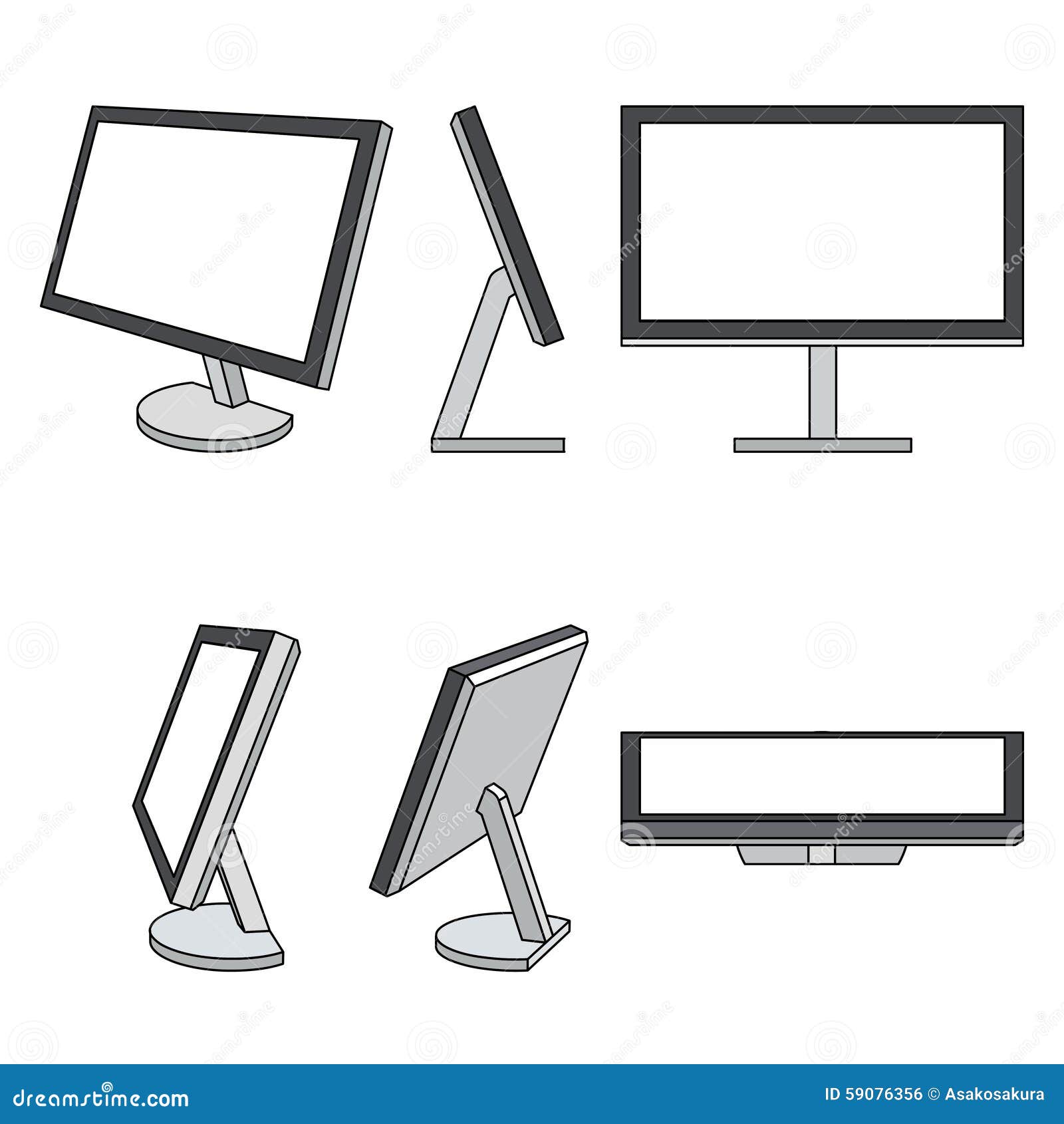 Monitor Web Vector Icons Set Stock Vector - Illustration of pictogram ...