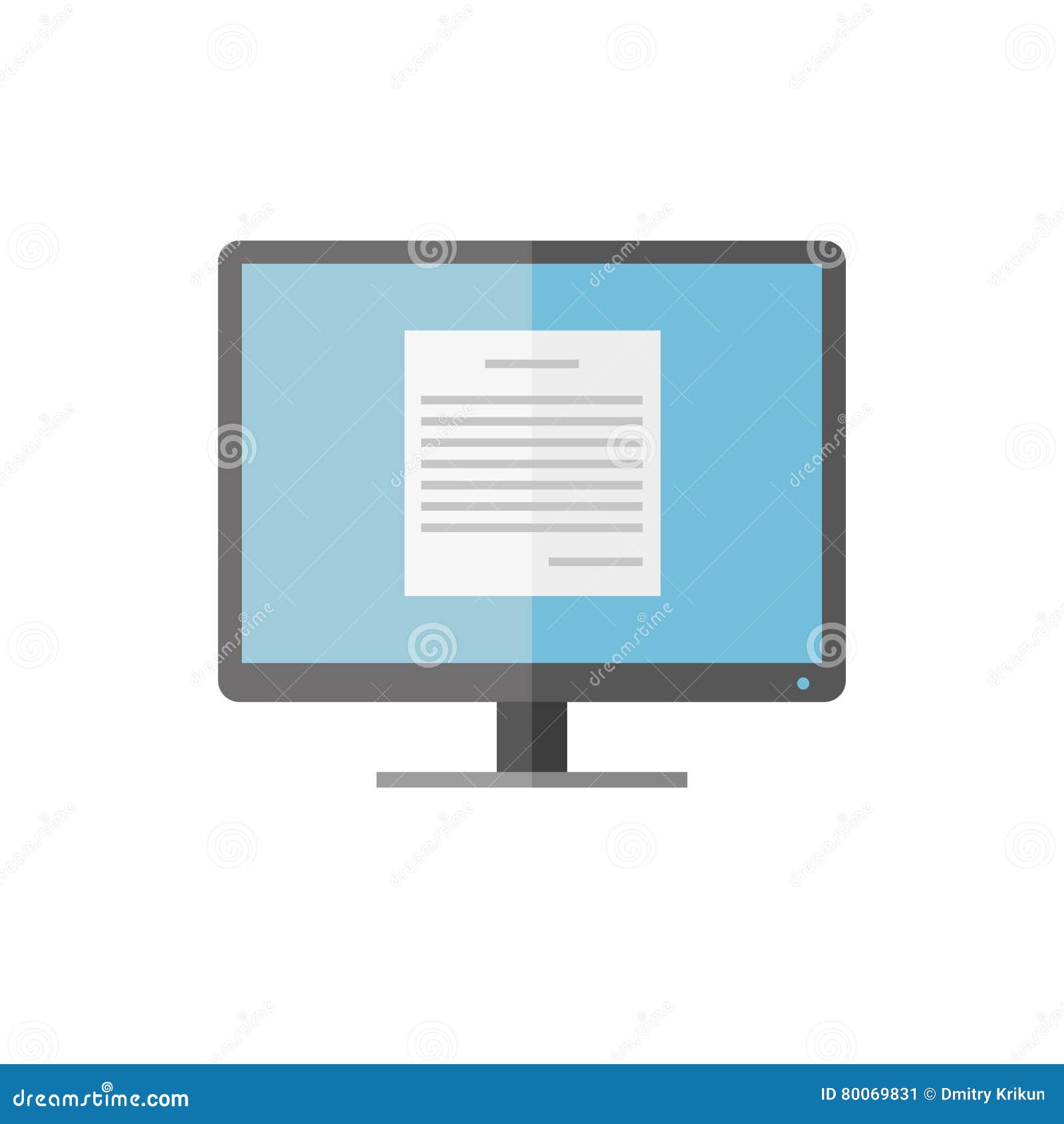 Monitor on a White Background. Stock Vector - Illustration of icon ...