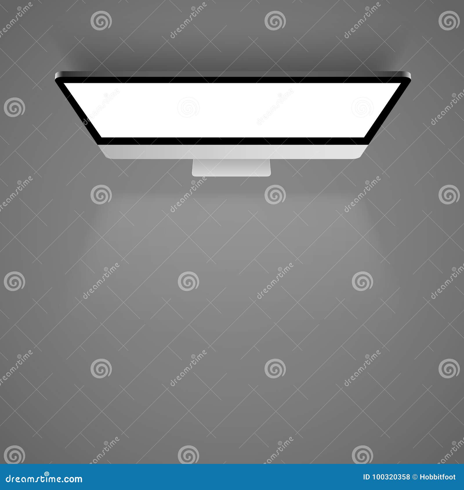 Monitor White Light. Top View Background Stock Vector - Illustration of ...