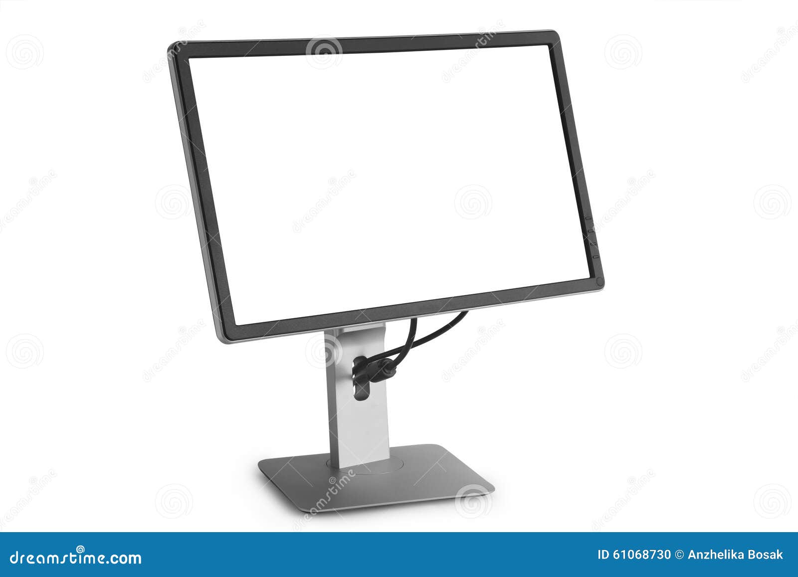 Monitor with a White Screen Stock Photo - Image of flat, monitor: 61068730