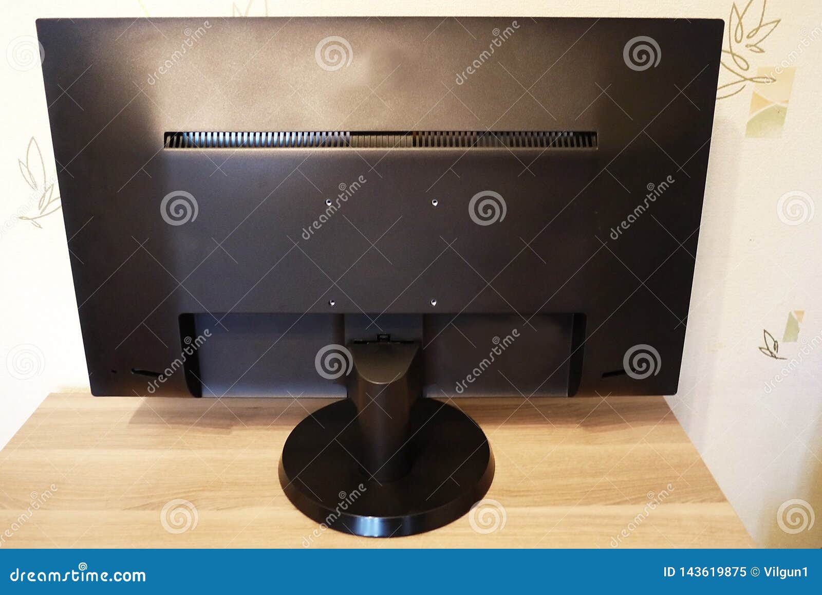 Monitor with Wide Screen for Photo Editing. Interior Details Stock ...