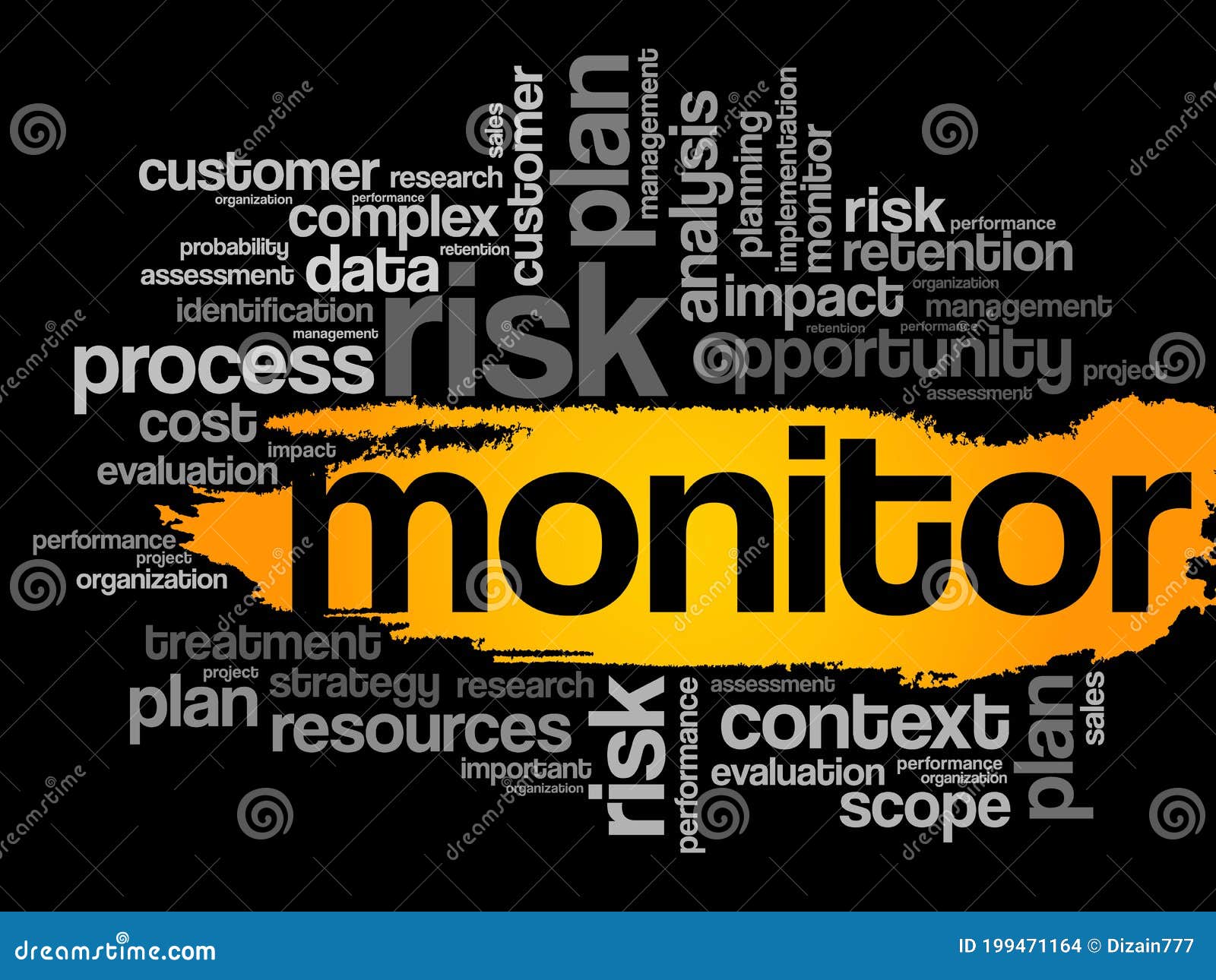 Monitor Word Cloud Background Stock Illustration - Illustration of ...