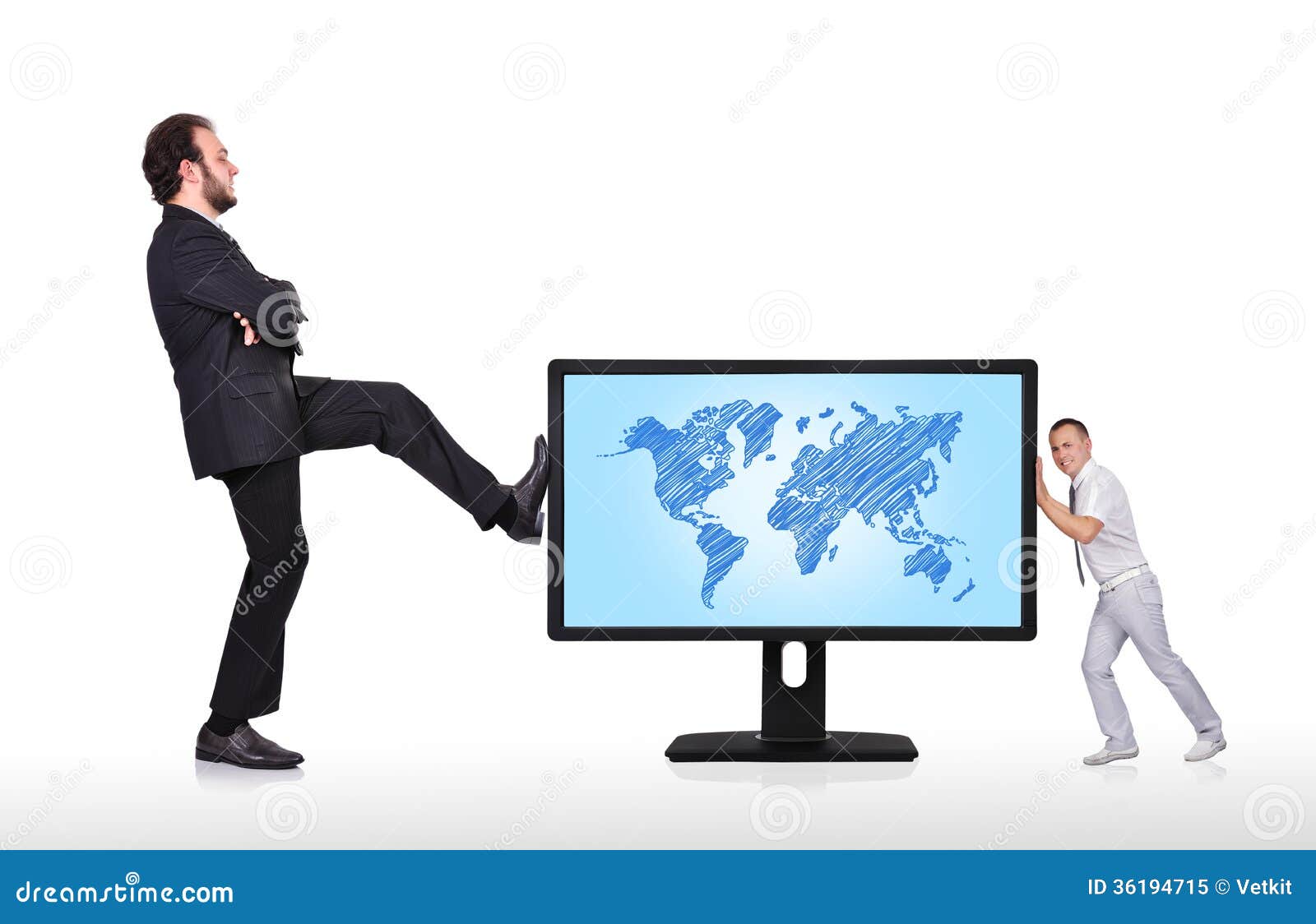 Monitor With World Map Royalty-Free Stock Photo | CartoonDealer.com ...