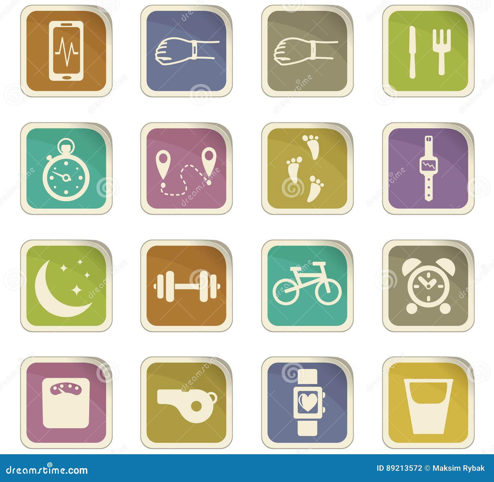 Monitoring apps icon set stock illustration. Illustration of moon ...