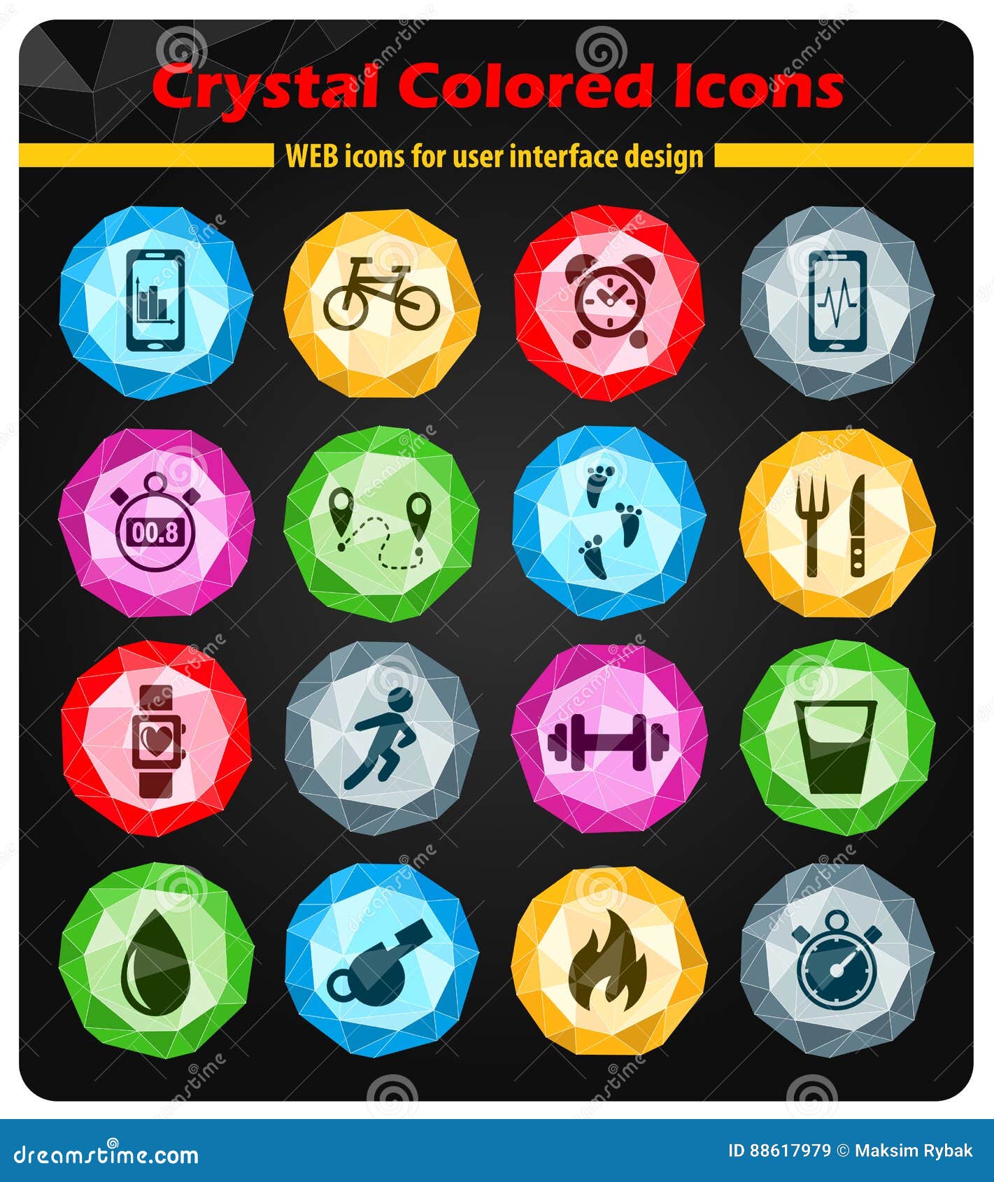 Monitoring apps icon set stock image. Image of monitor - 88617979