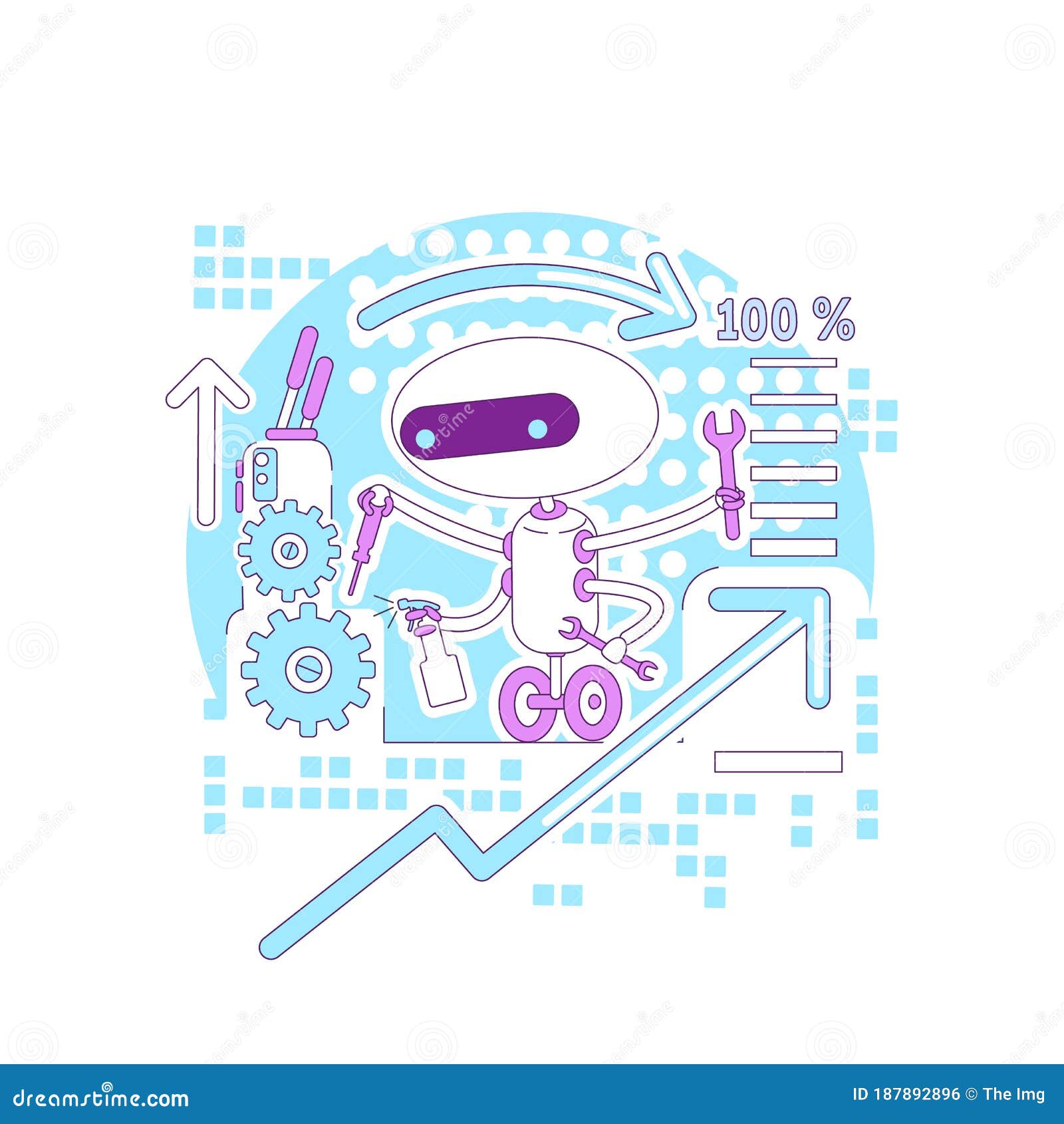 Monitoring Bot Thin Line Concept Vector Illustration Stock Vector ...