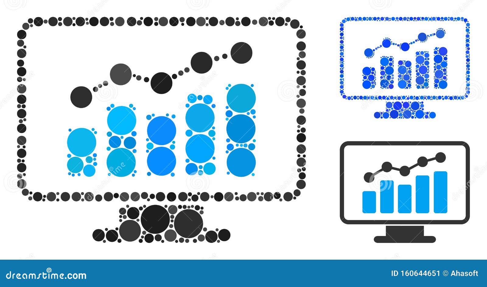 Monitoring Mosaic Icon of Round Dots Stock Vector - Illustration of ...