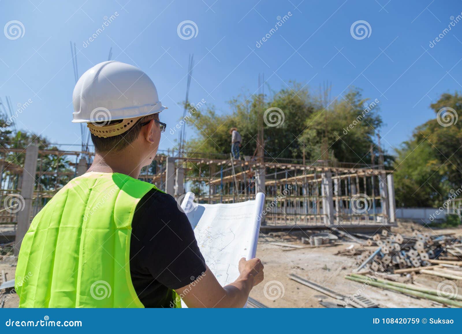 Monitoring Construction Area. Stock Image - Image of activity ...
