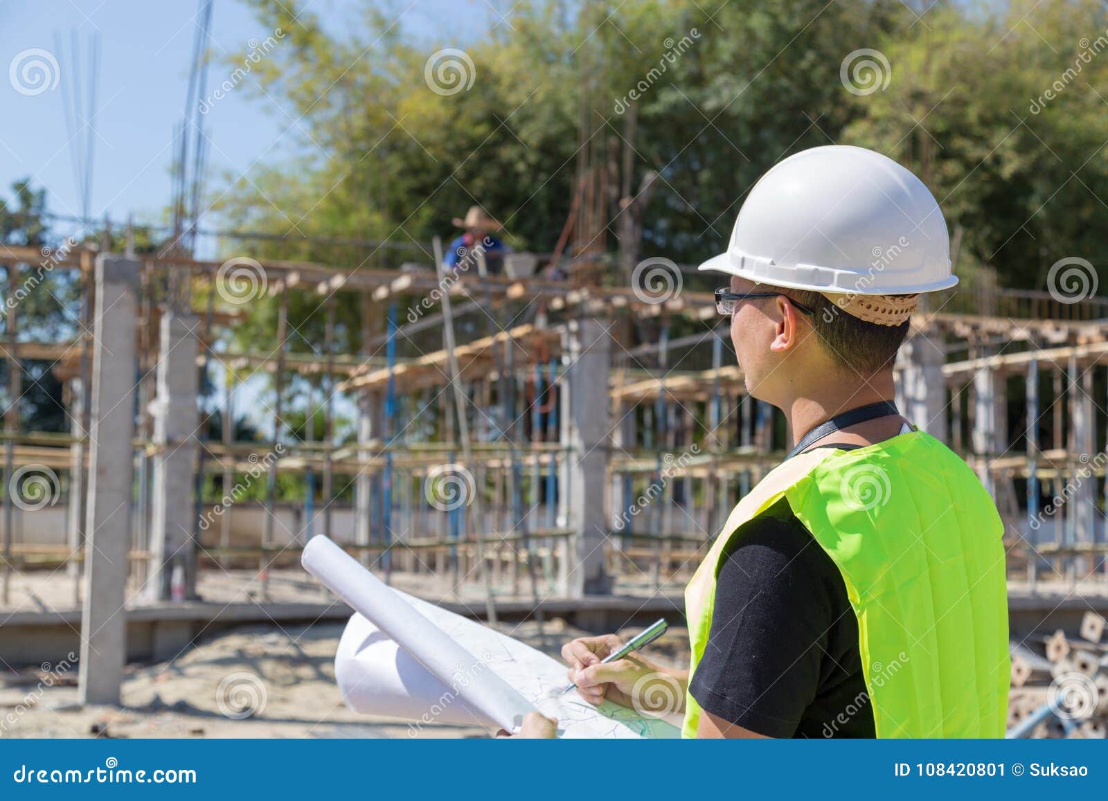 Monitoring Construction Area. Stock Image - Image of background ...