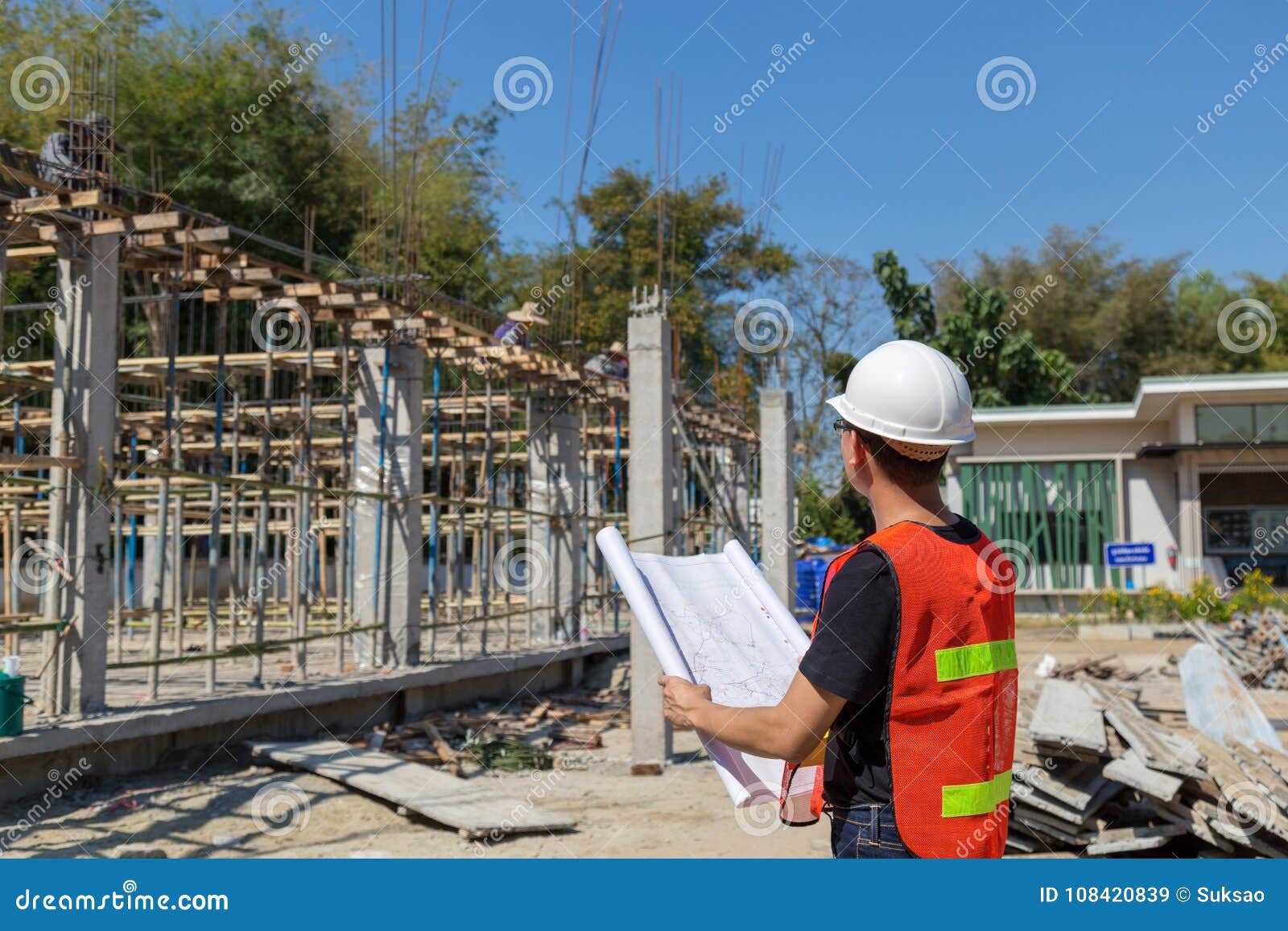 Monitoring Construction Area. Stock Image - Image of business, civil ...