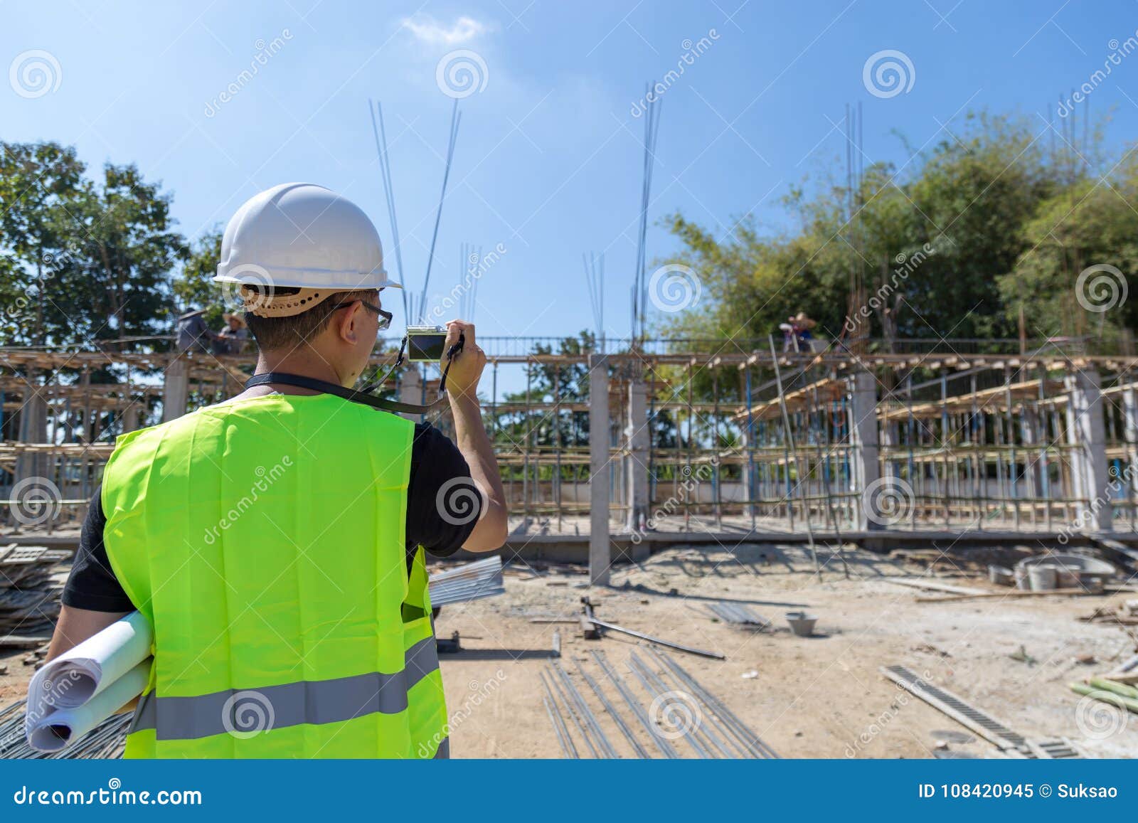 Monitoring Construction Area. Stock Image - Image of engineer ...