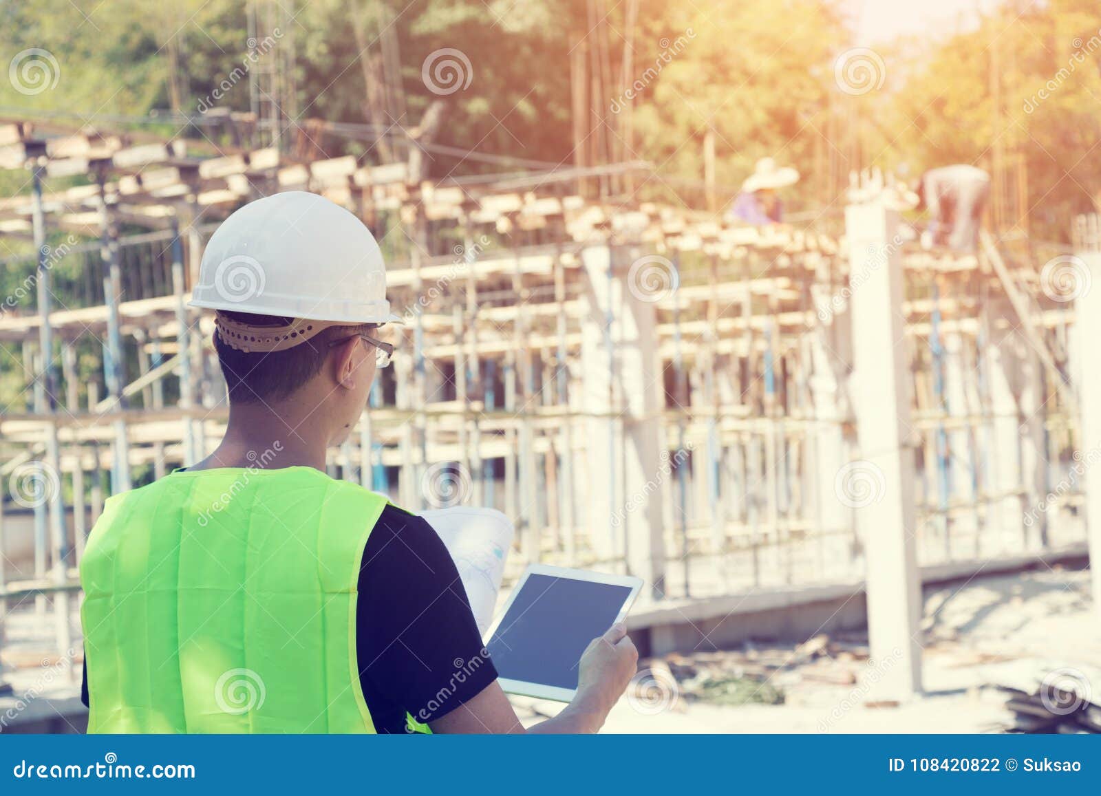 Monitoring Construction Area. Stock Photo - Image of civil, male: 108420822