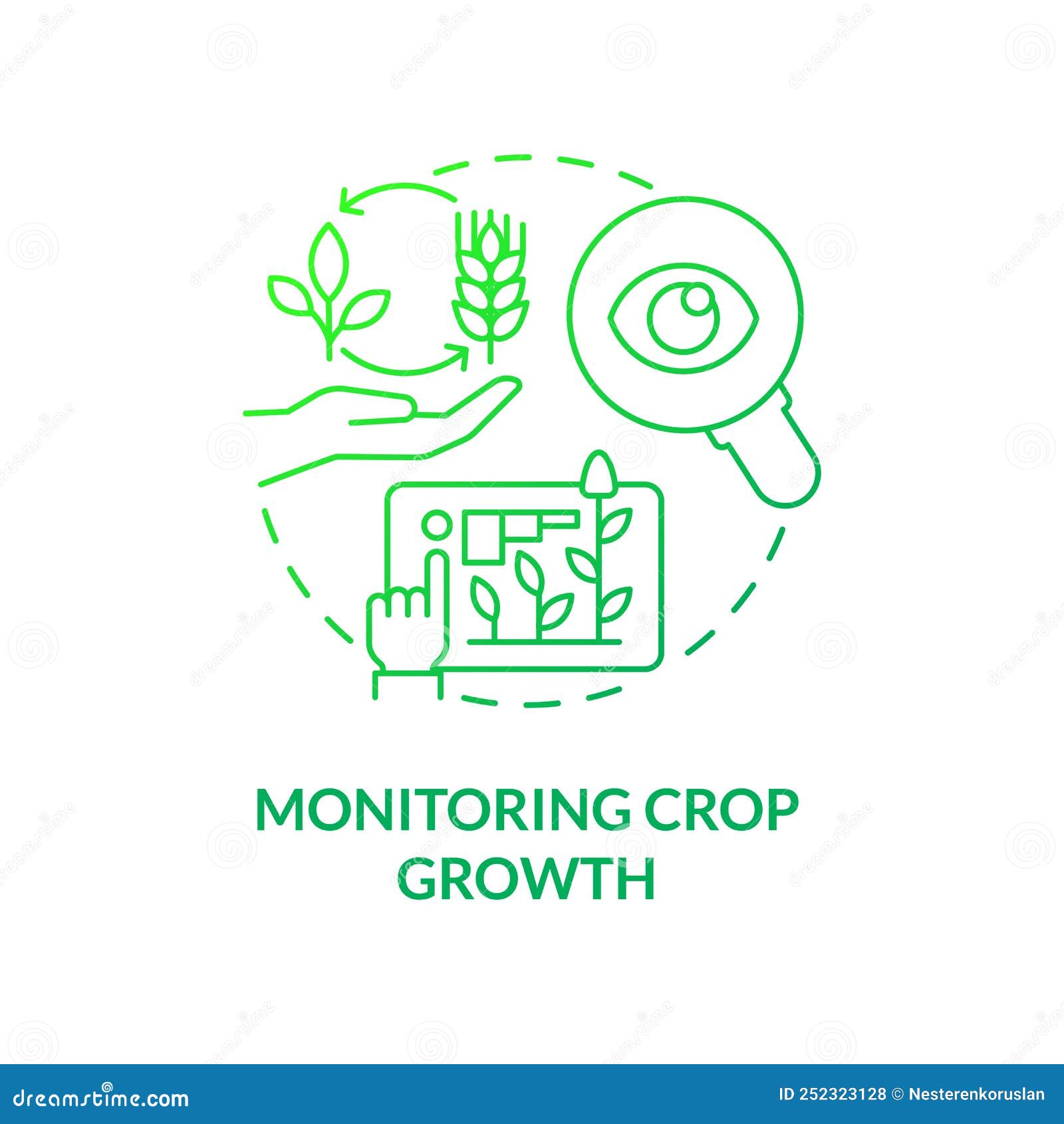 Monitoring Crop Growth Green Gradient Concept Icon Stock Vector ...