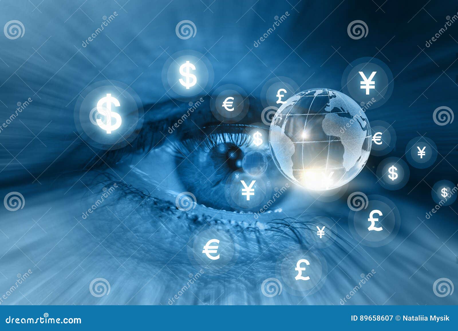Monitoring the Global Financial Market. Stock Image - Image of bill ...