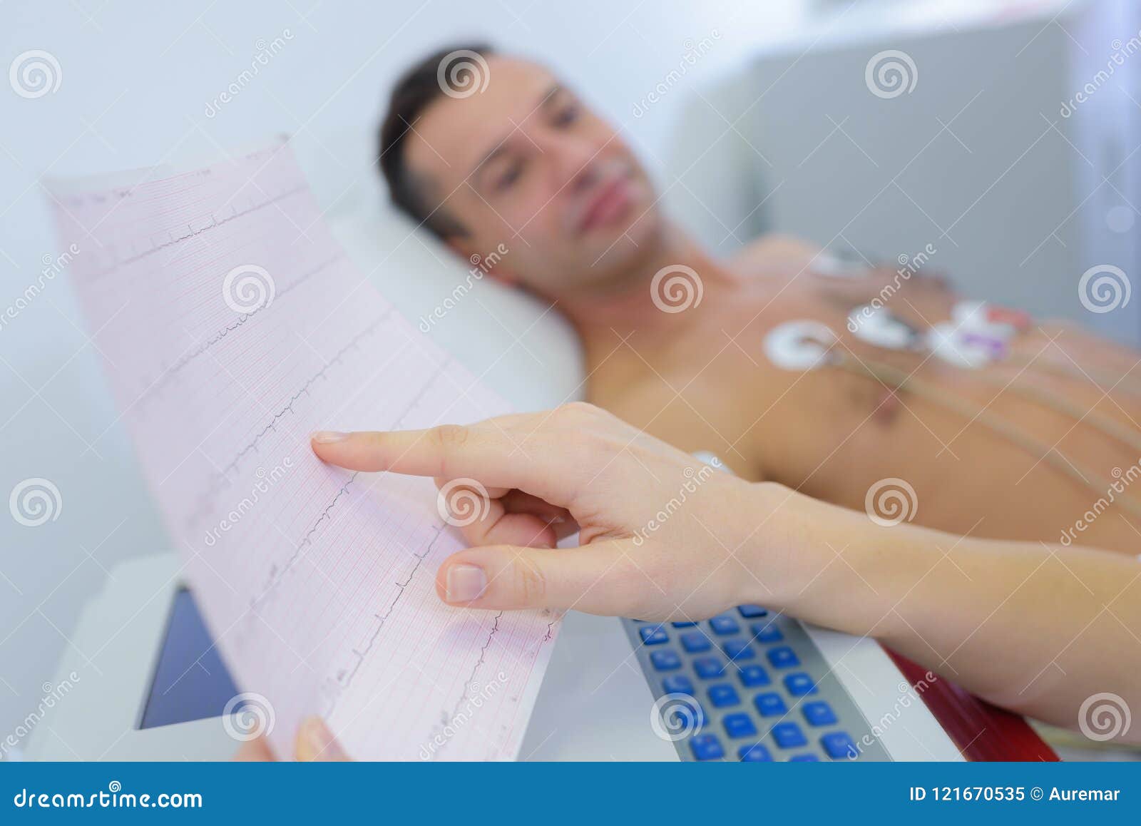 Monitoring the heart beat stock image. Image of findings - 121670535