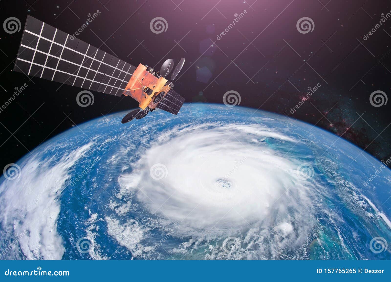 Monitoring Hurricane. Satellite Above the Earth Makes Measurements of ... Monitoring Hurricane. Satellite Above the Earth Makes Measurements of ...