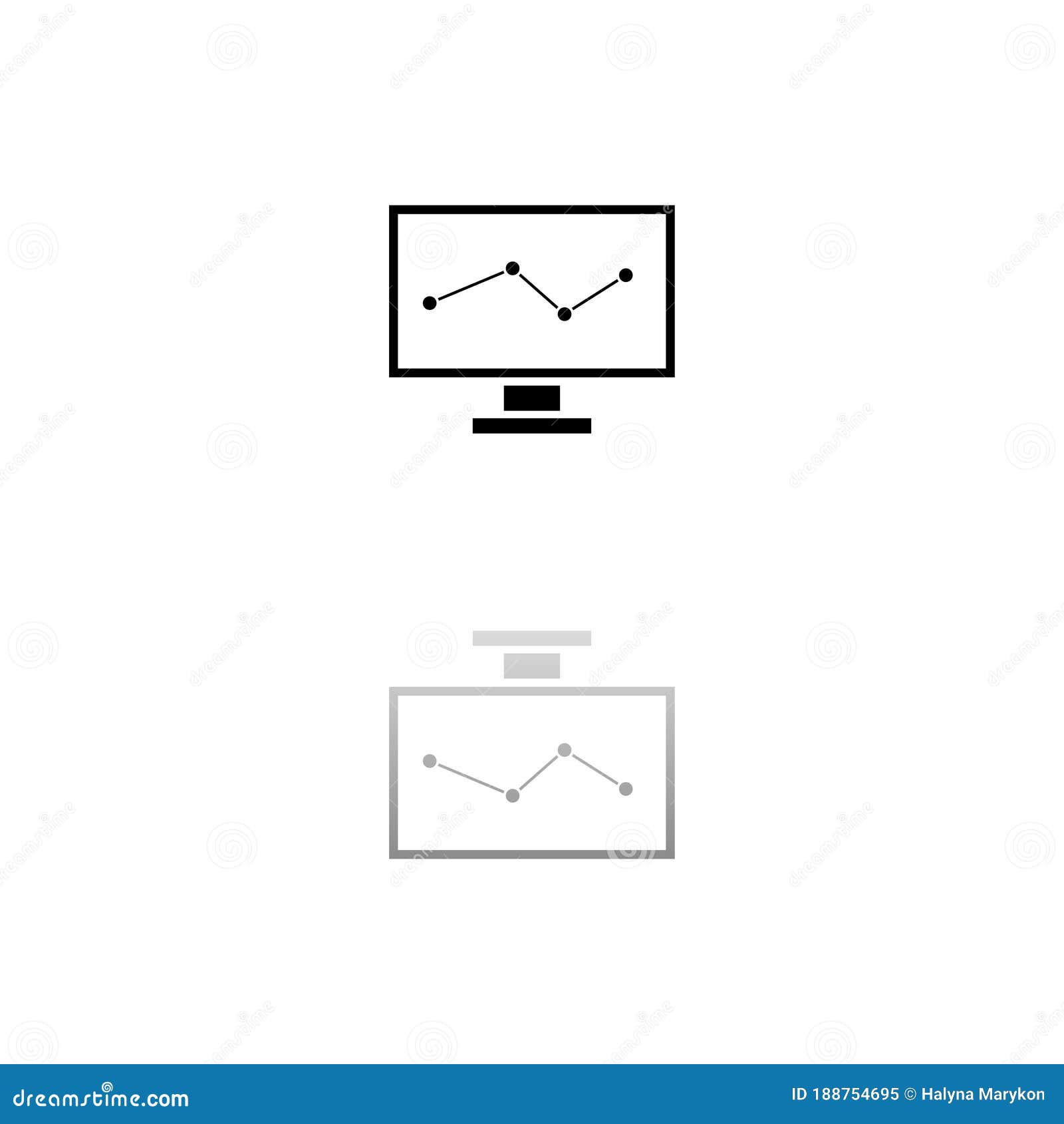 Monitoring icon flat stock illustration. Illustration of technical ...