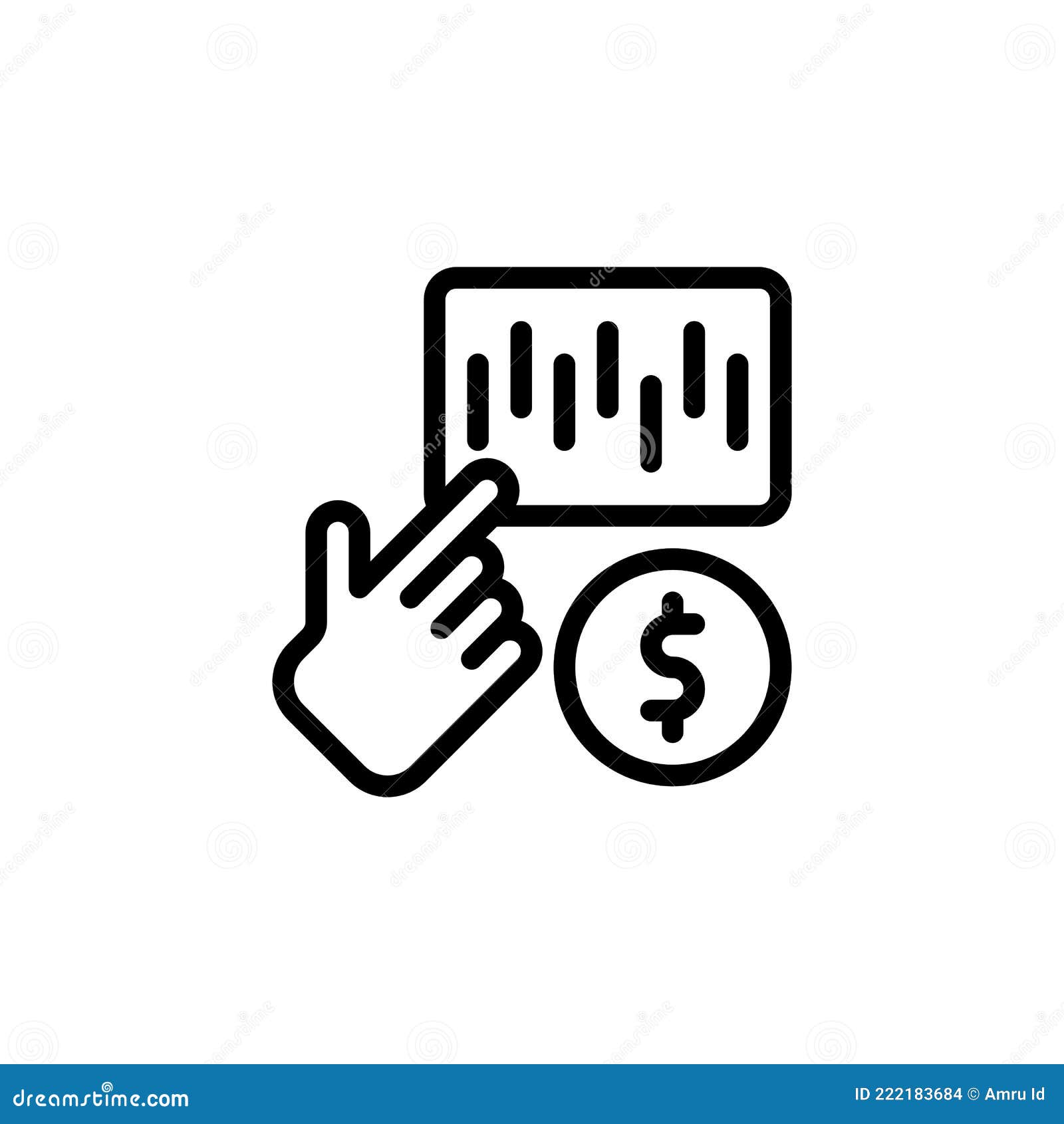 Monitoring Money Outline Icon, Logo, and Illustration Stock Vector ...