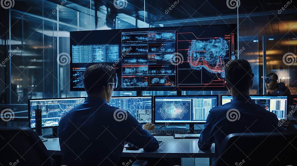 Monitoring Operations Technology Stock Illustration - Illustration of ...