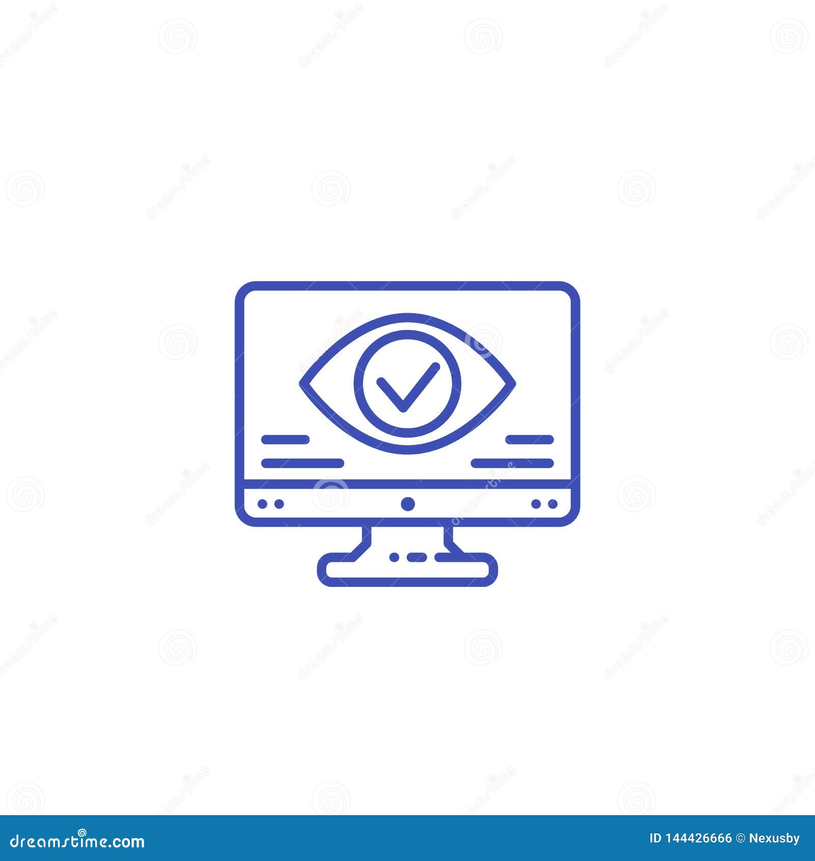 Monitoring, Parental Control Vector Line Icon Stock Vector ...