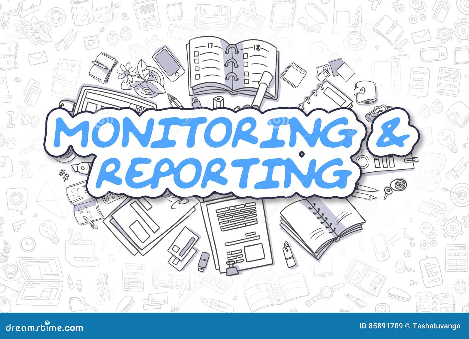 Monitoring and Reporting - Business Concept. Stock Illustration ... Monitoring and Reporting - Business Concept. Stock Illustration ...