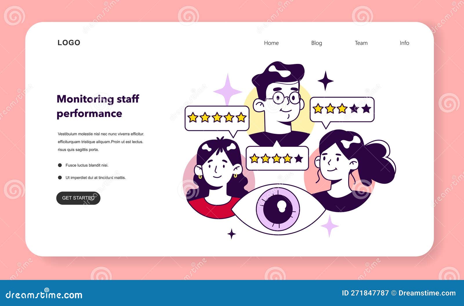 Monitoring Staff Performance. Advantage of Key Performance Stock Vector ...