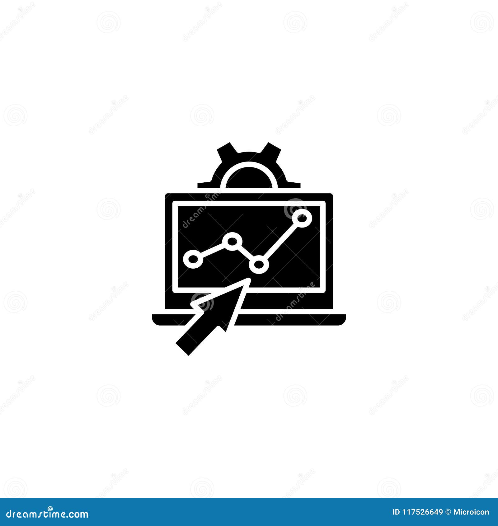 Monitoring Trends Black Icon Concept. Monitoring Trends Flat Vector ...