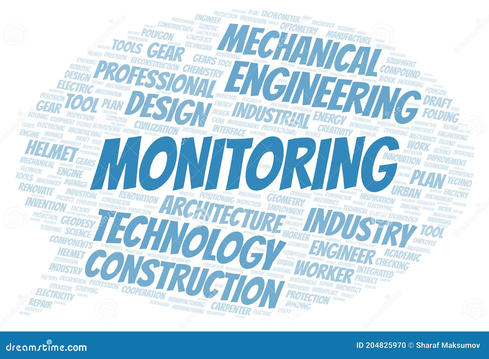 Monitoring Typography Word Cloud Create with the Text only Stock ...