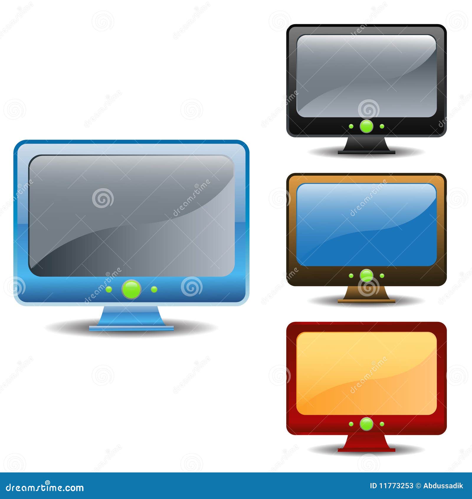Monitors stock vector. Illustration of show, glossy, stand - 11773253