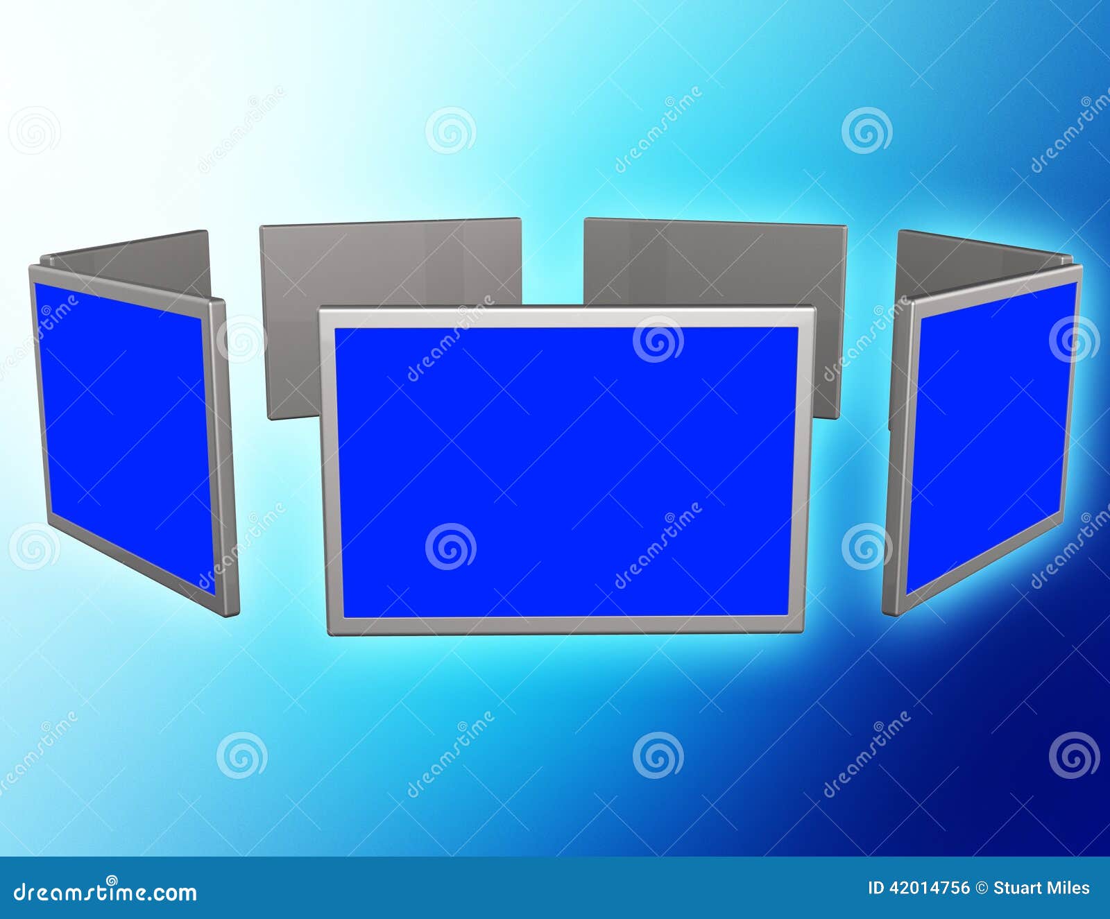 Monitors Copyspace Means Desktop Pc and Blank Stock Illustration ...