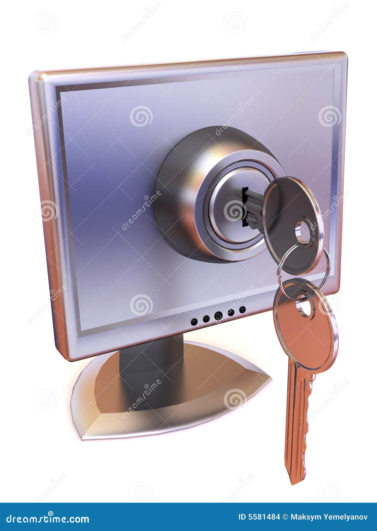 Monitors with keys stock illustration. Illustration of solution - 5581484