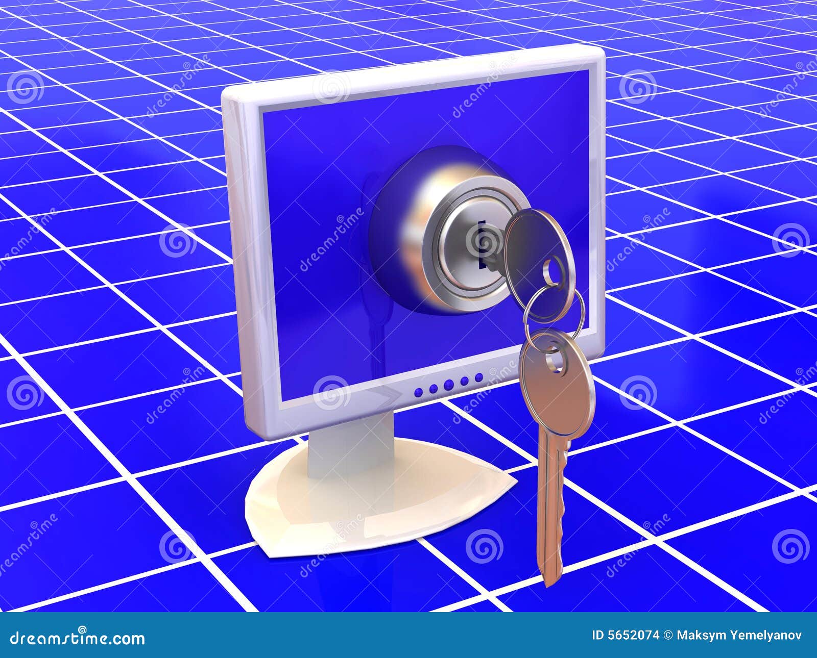 Monitors with keys stock illustration. Illustration of security - 5652074